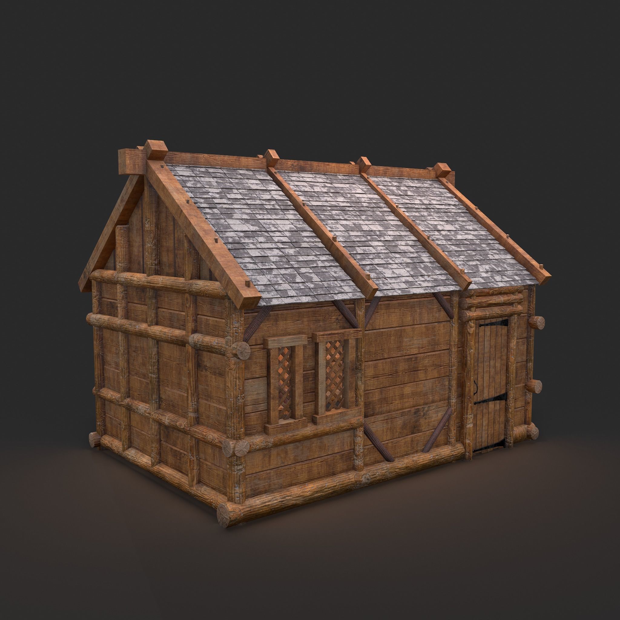 3D model Medieval Cabin L VR / AR / low-poly | CGTrader