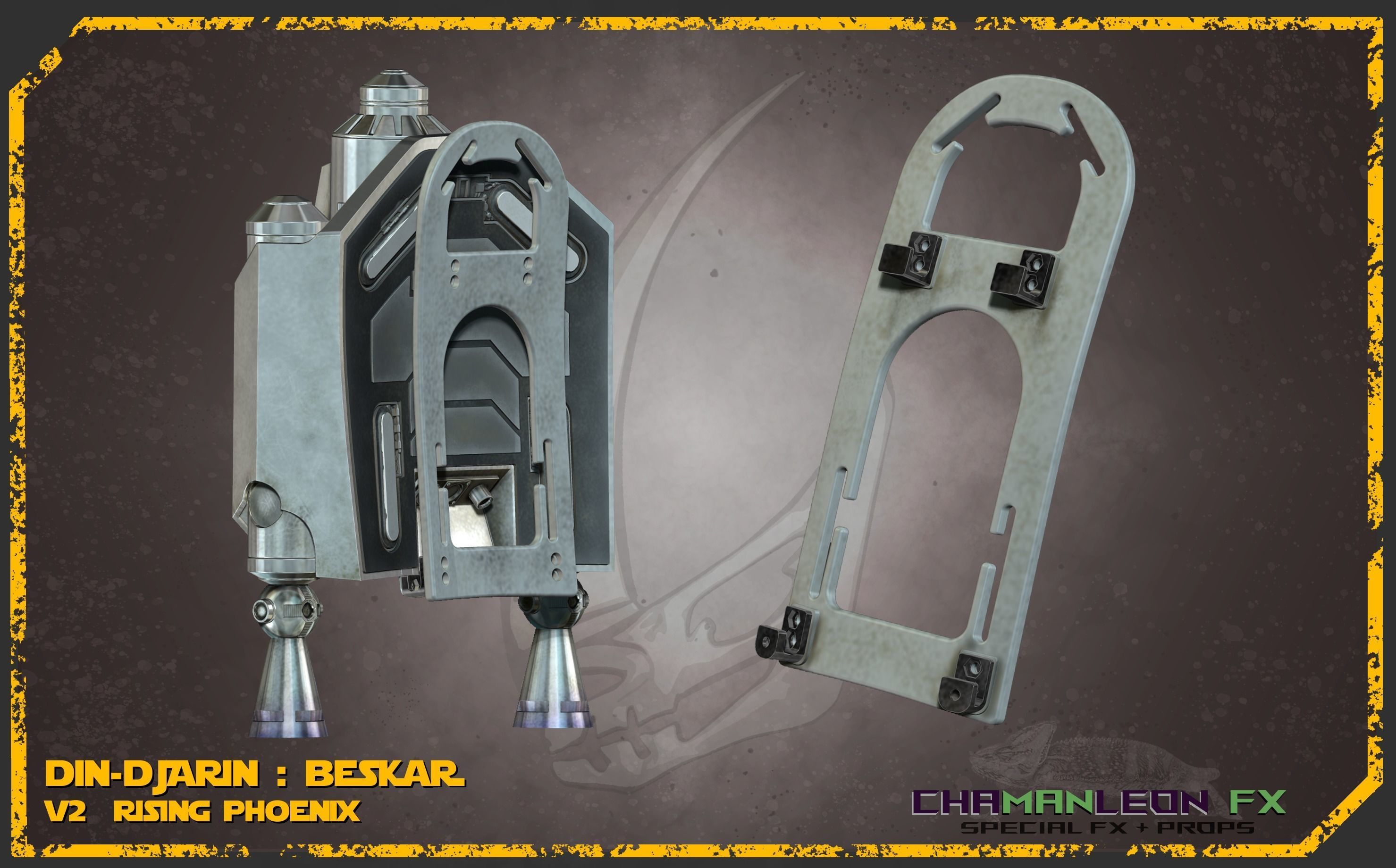 Din Djarin Mandalorian Beskar Rising Phoenix Jetpack Cosplay 3D model ...