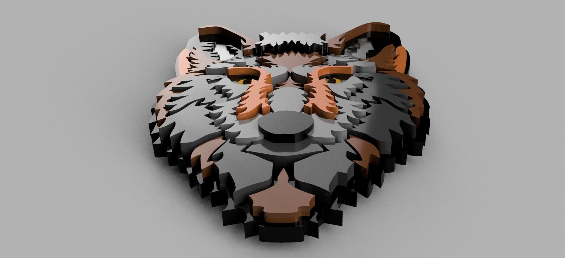 Wolf CNC and Keychain 3D model 3D printable | CGTrader
