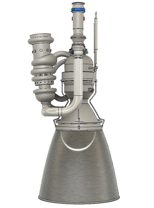 BE4 Rocket engine simplified model 3D model | CGTrader