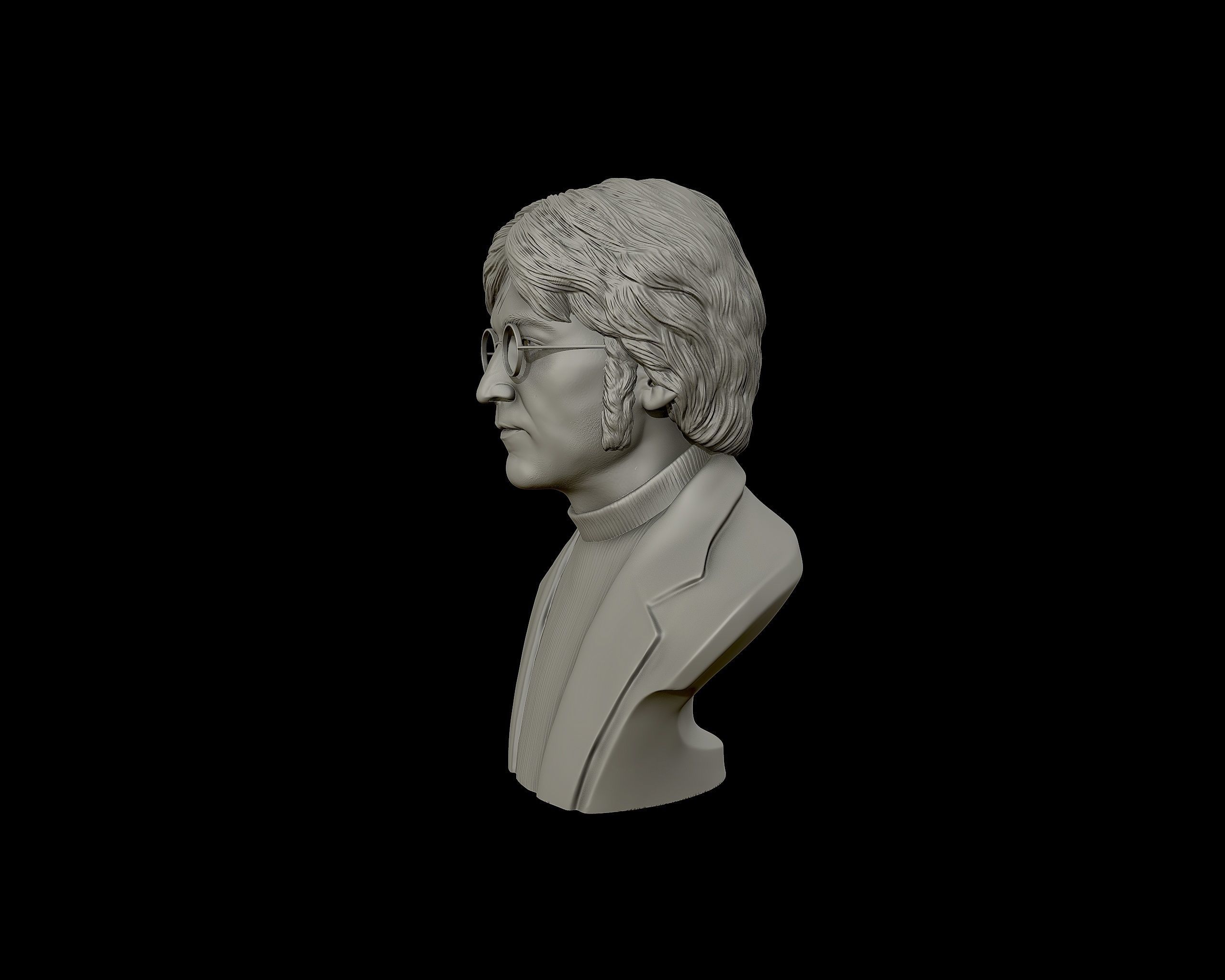 John Lennon portrait sculpture 3D model 3D printable | CGTrader