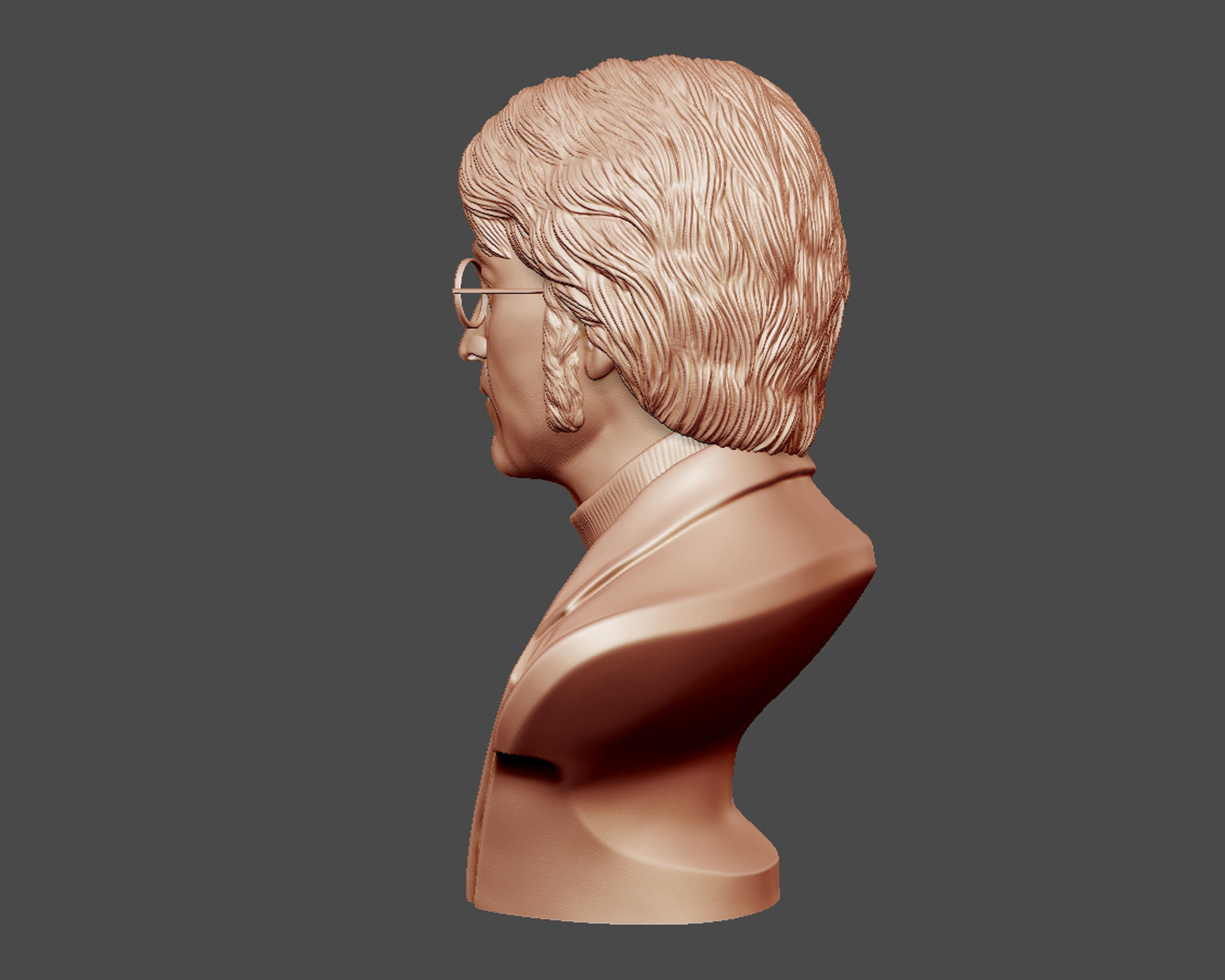 John Lennon portrait sculpture 3D model 3D printable | CGTrader