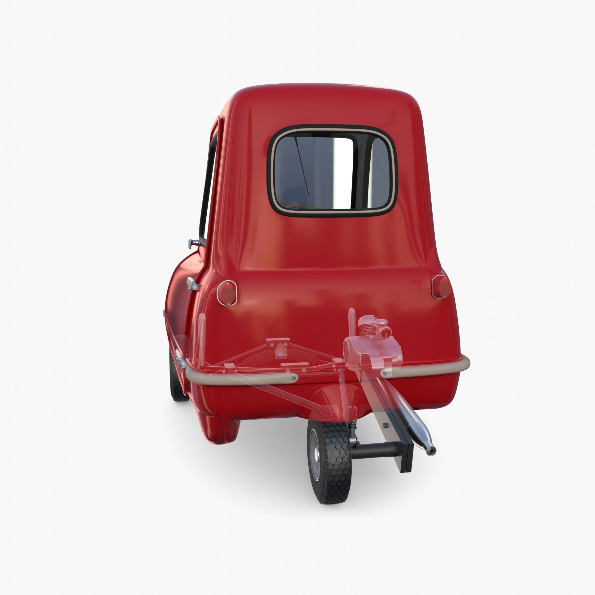 Peel P50 Red with interior and chassis 3D model | CGTrader