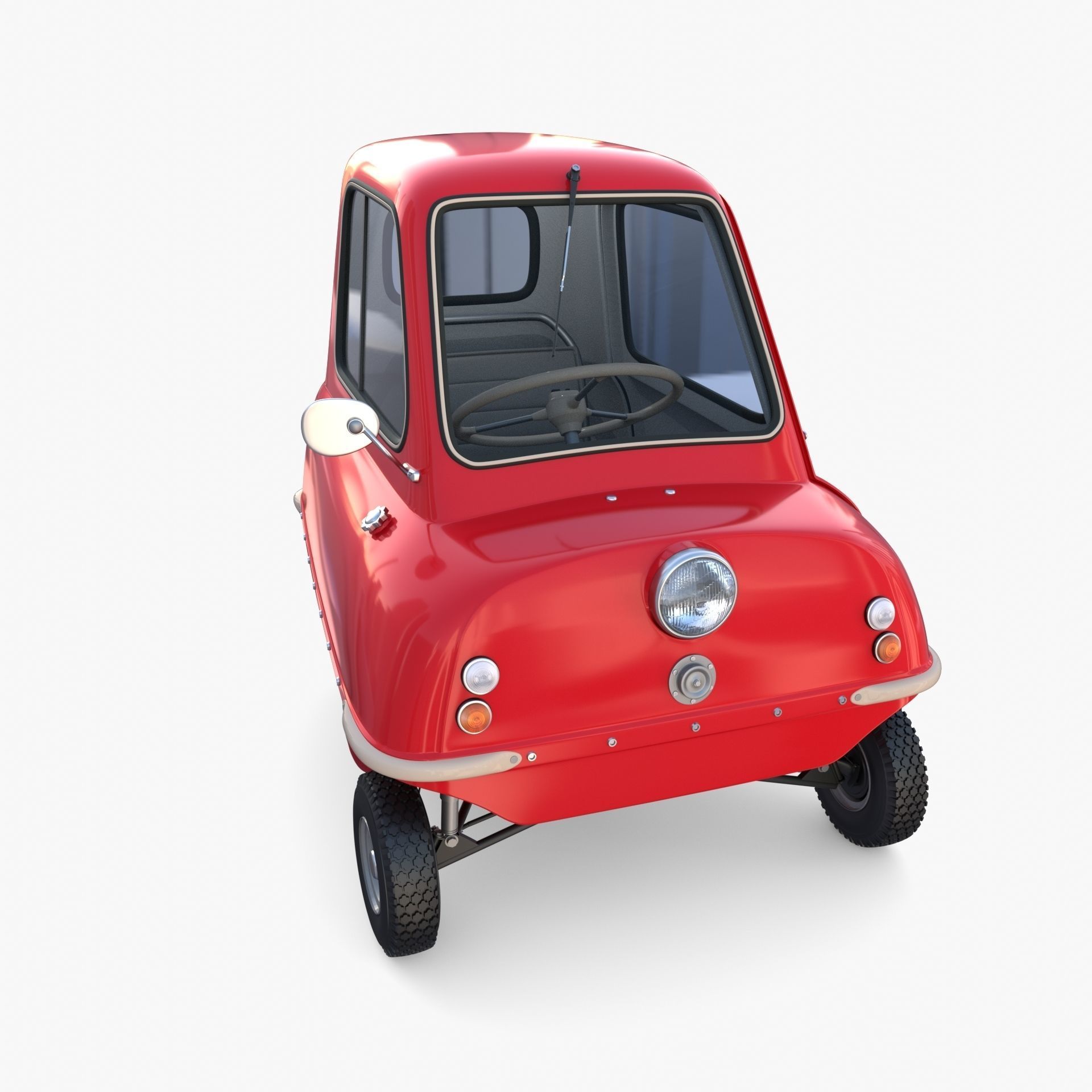 Peel P50 Red with interior and chassis 3D model | CGTrader