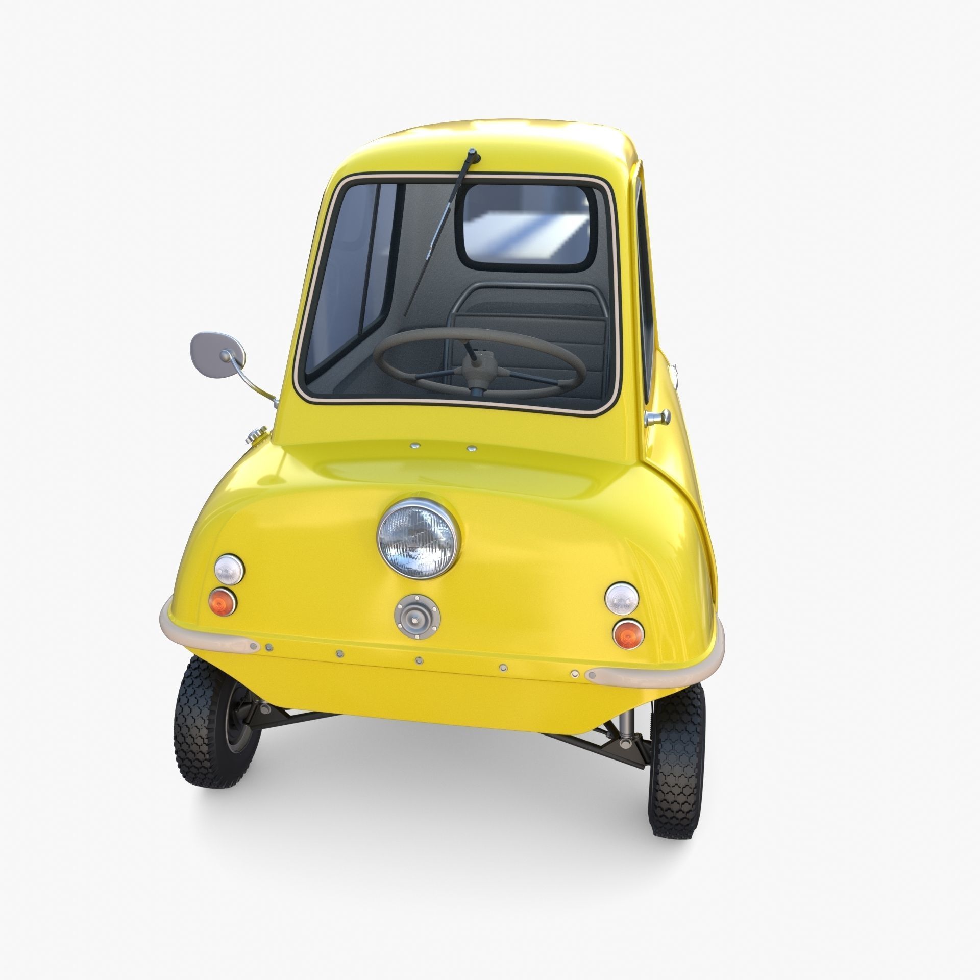 Peel P50 Yellow with interior and chassis 3D model | CGTrader