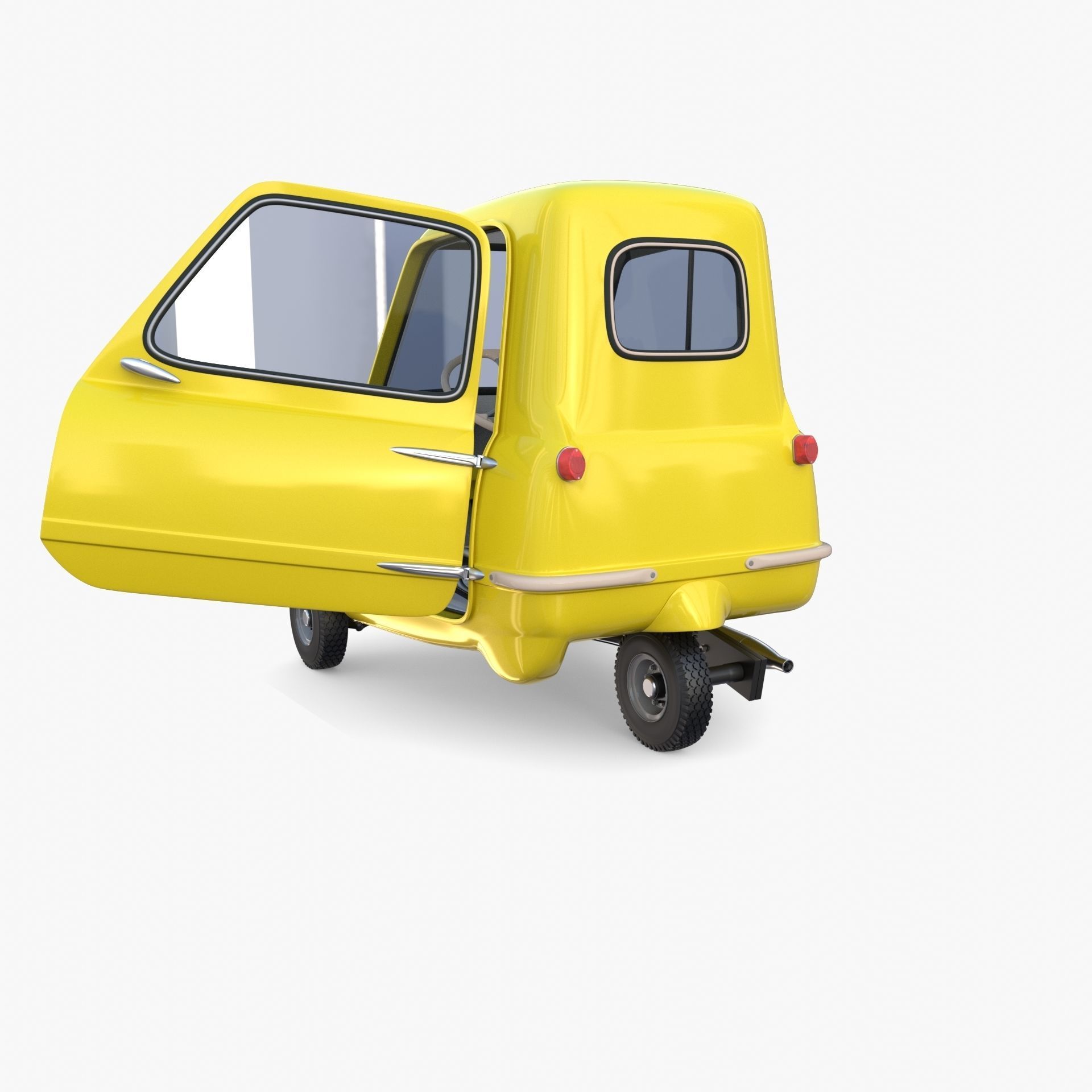 Peel P50 Yellow with interior and chassis 3D model | CGTrader
