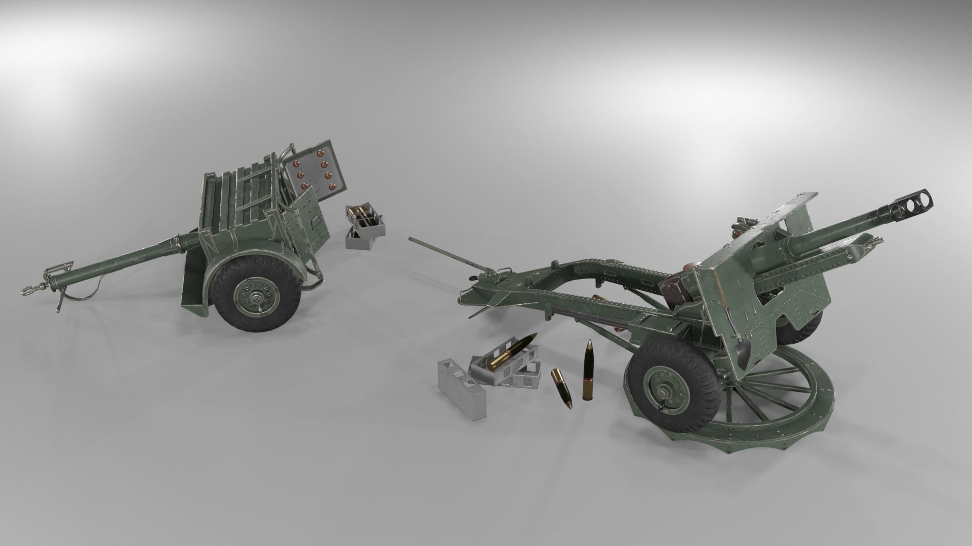 3D model Ordnance QF 25-pounder field gun VR / AR / low-poly | CGTrader