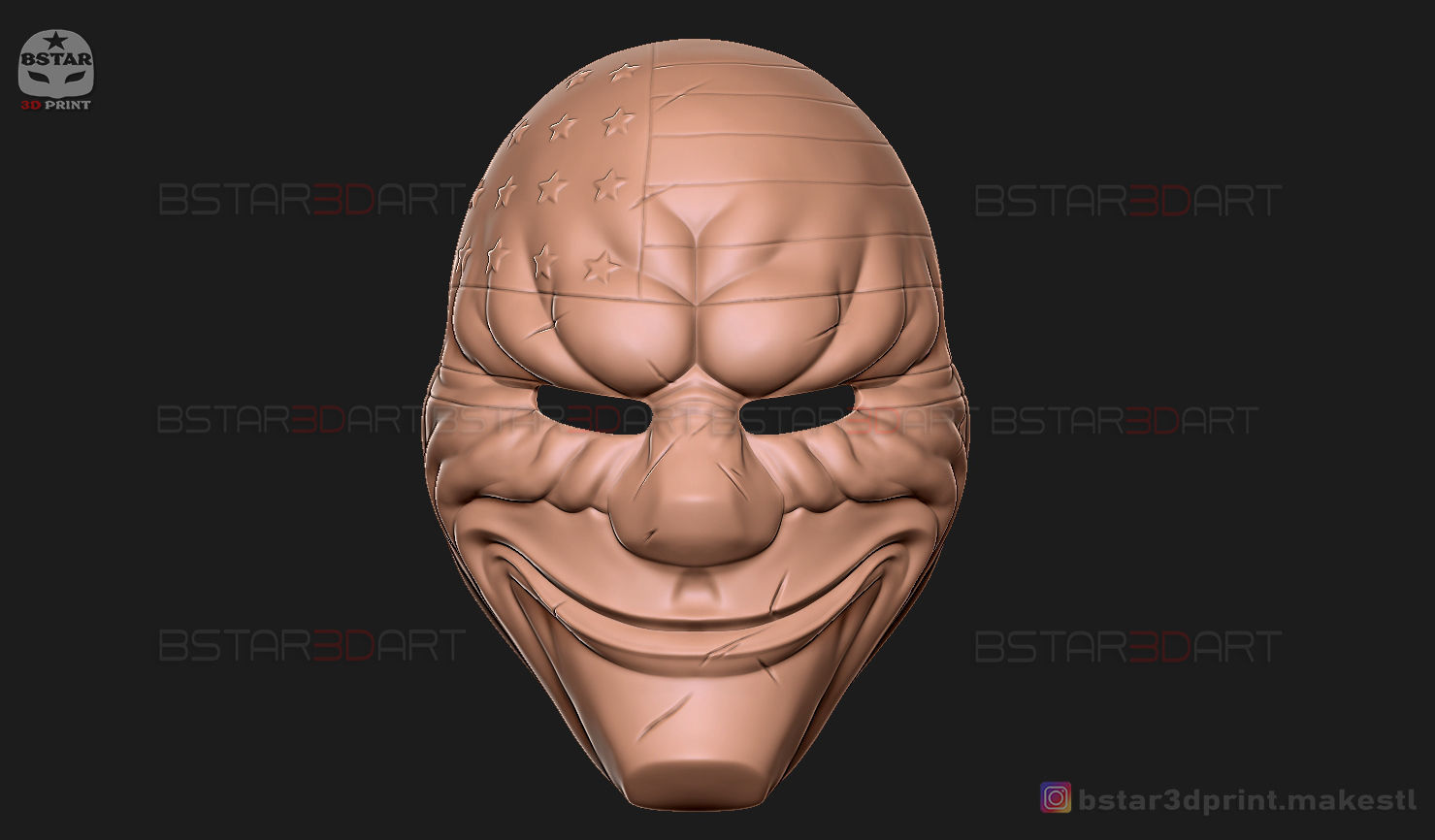 Dallas Mask - Payday 2 Mask - Halloween Cosplay Mask 3D model 3D ...