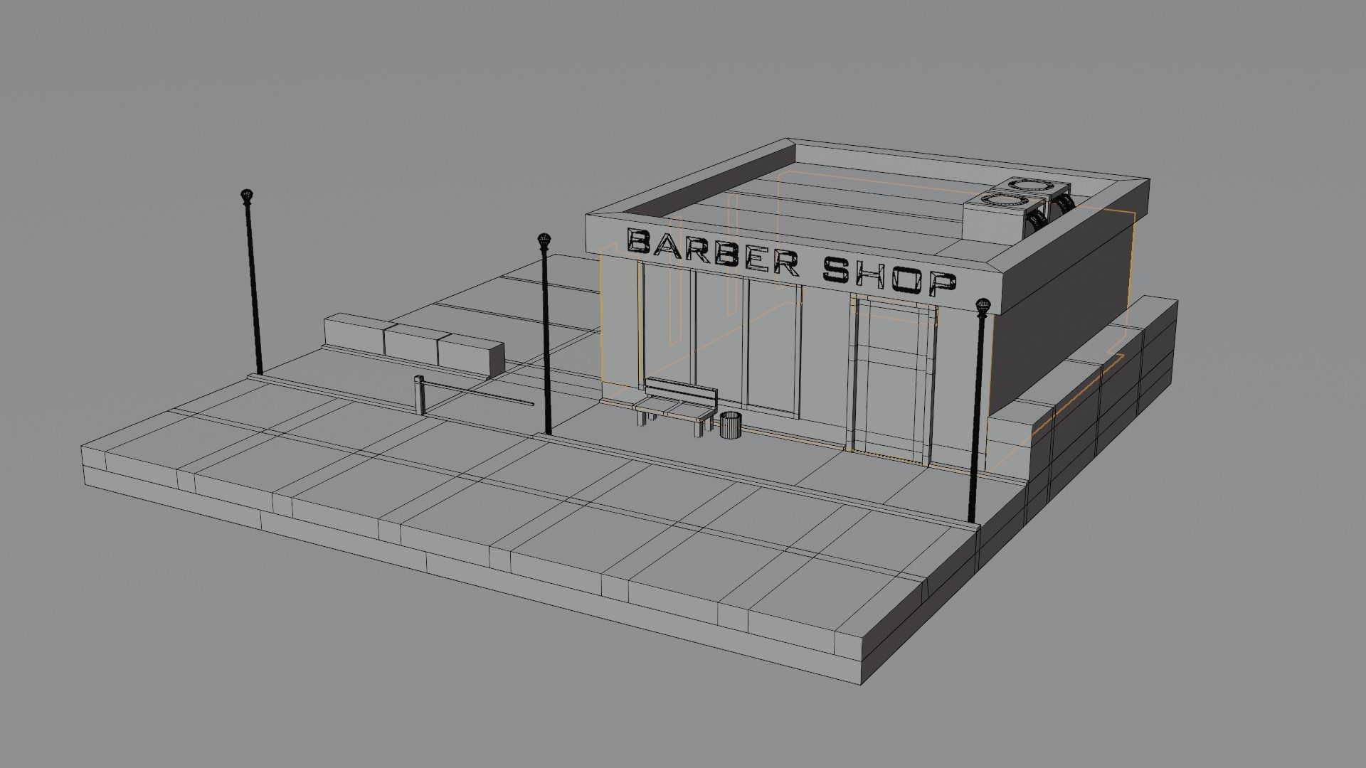 3D model Low Poly Barber Shop VR / AR / low-poly | CGTrader