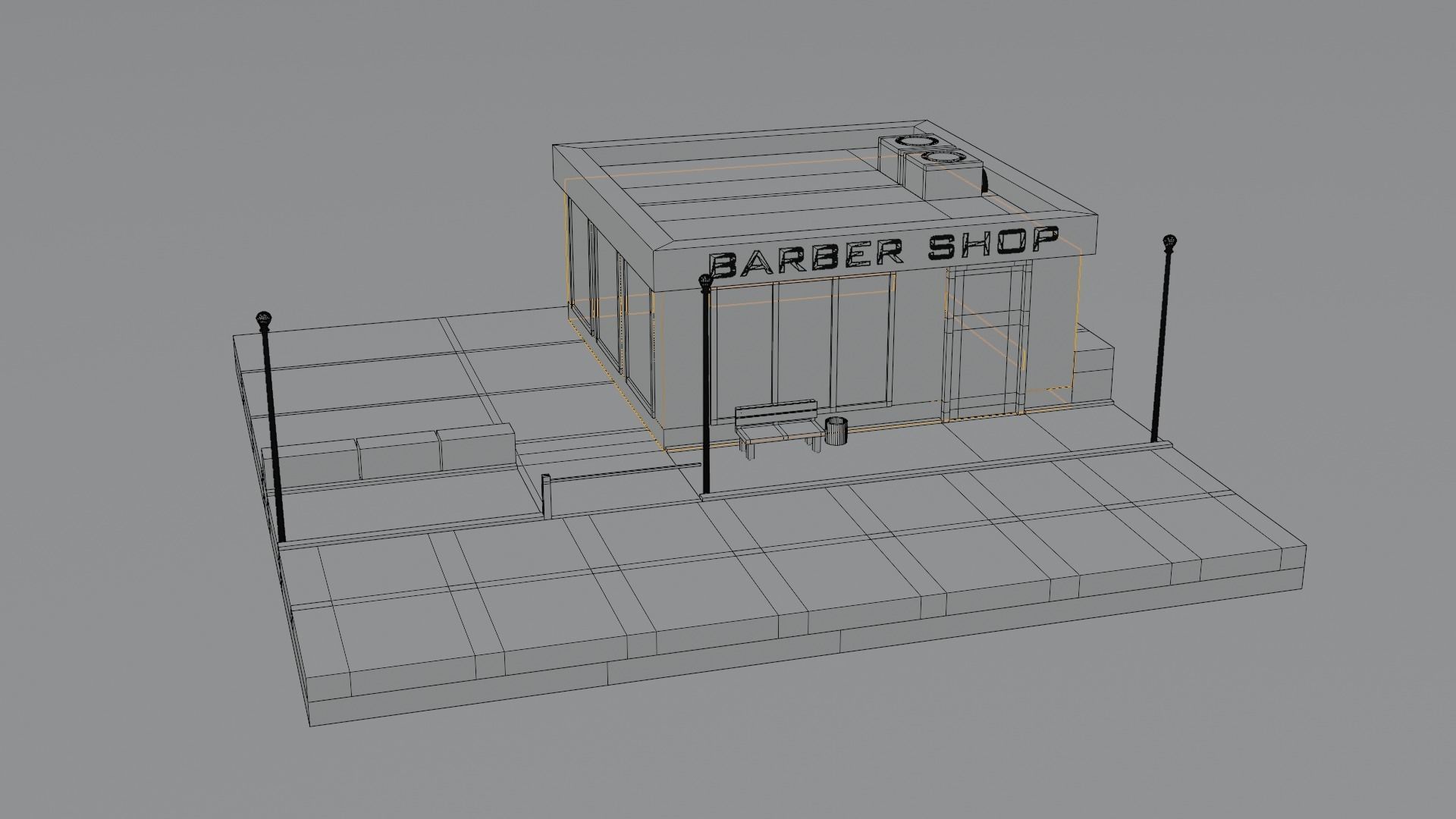3D model Low Poly Barber Shop VR / AR / low-poly | CGTrader