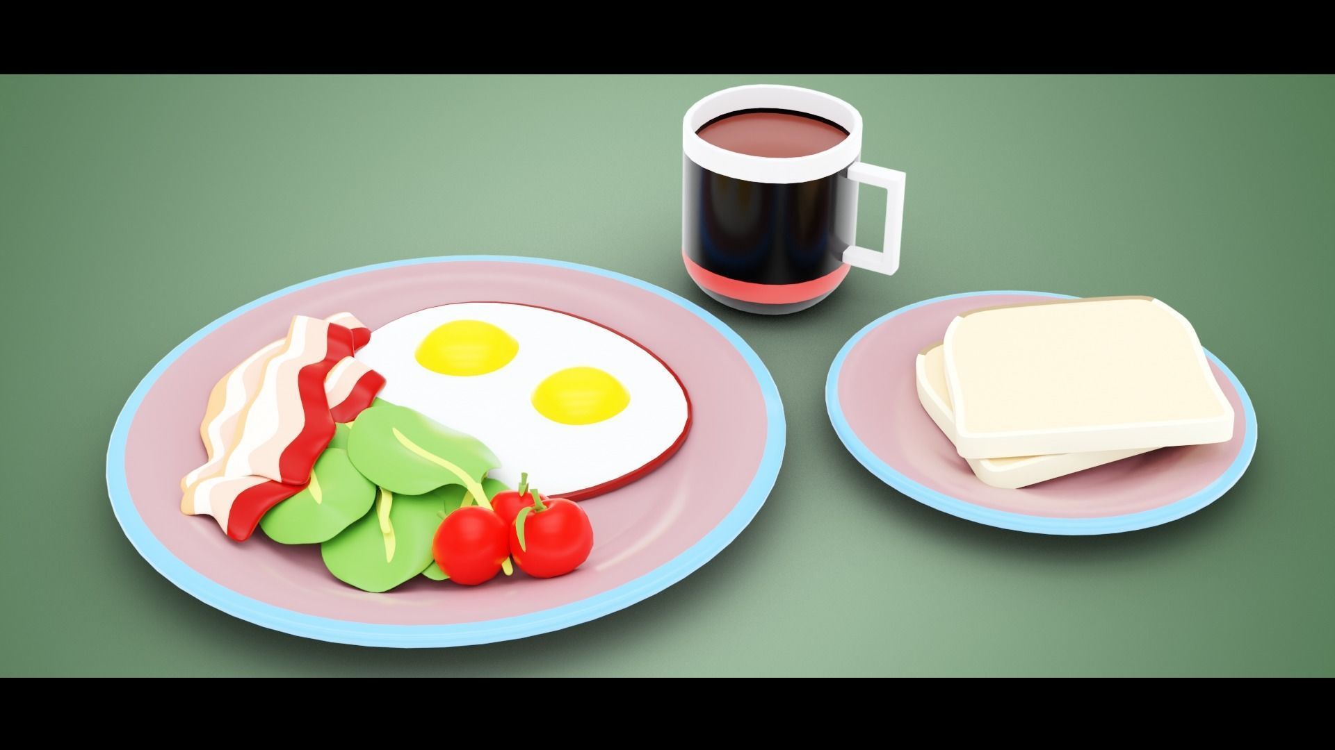 3D model Stylized Egg Breakfast VR / AR / low-poly | CGTrader