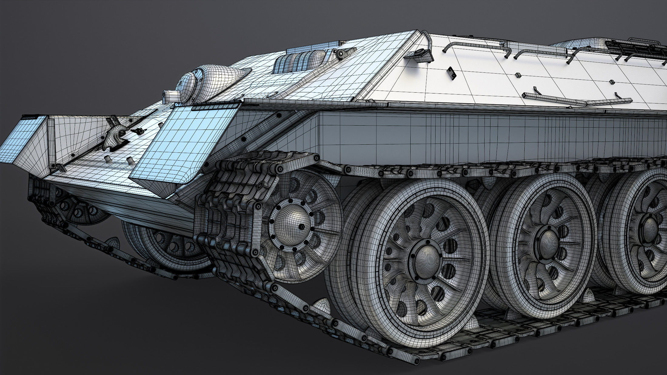 T-34 Tank Chassis High-Poly 3D model | CGTrader