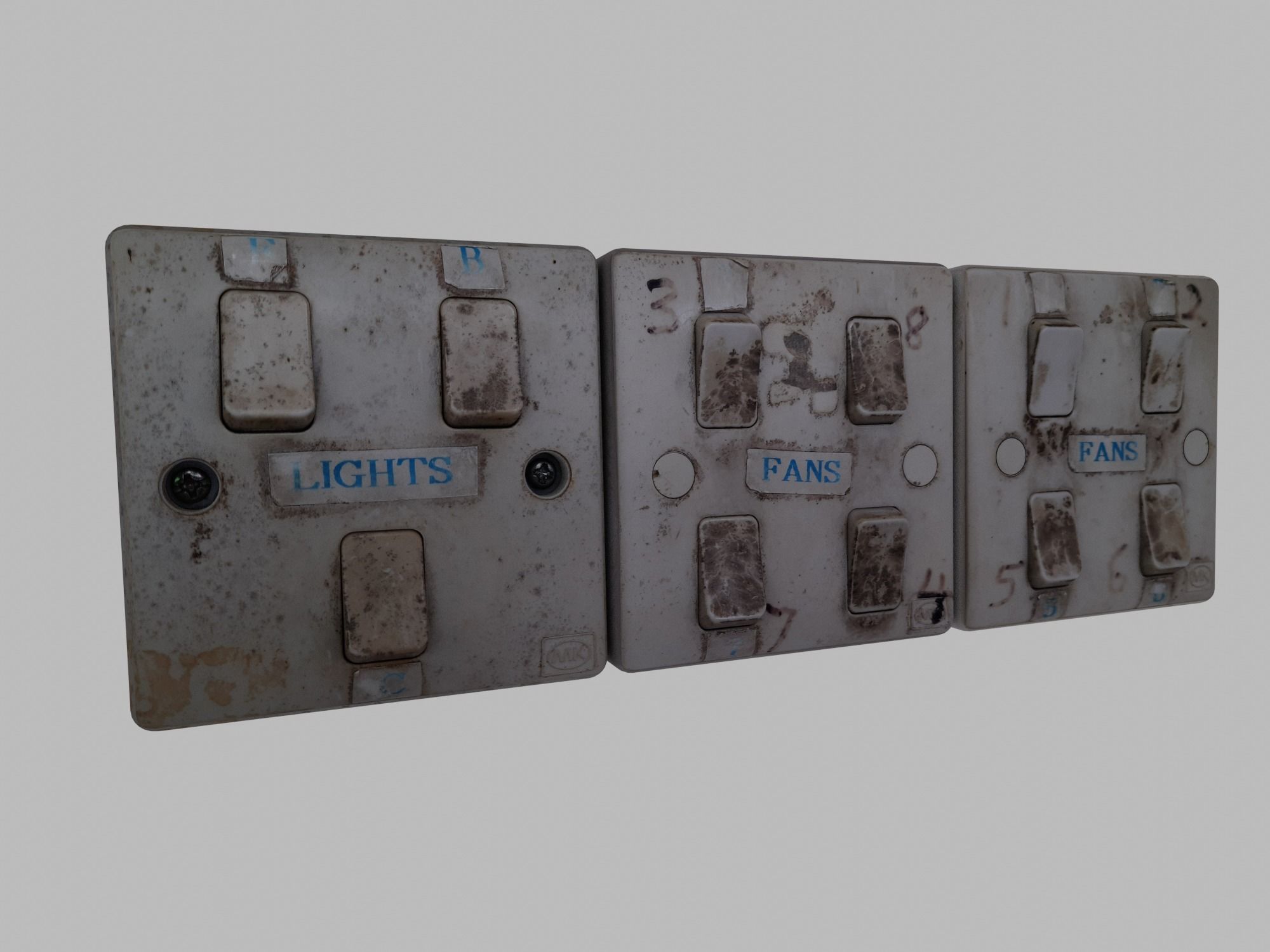 Fan and Light Switch free 3D model | CGTrader