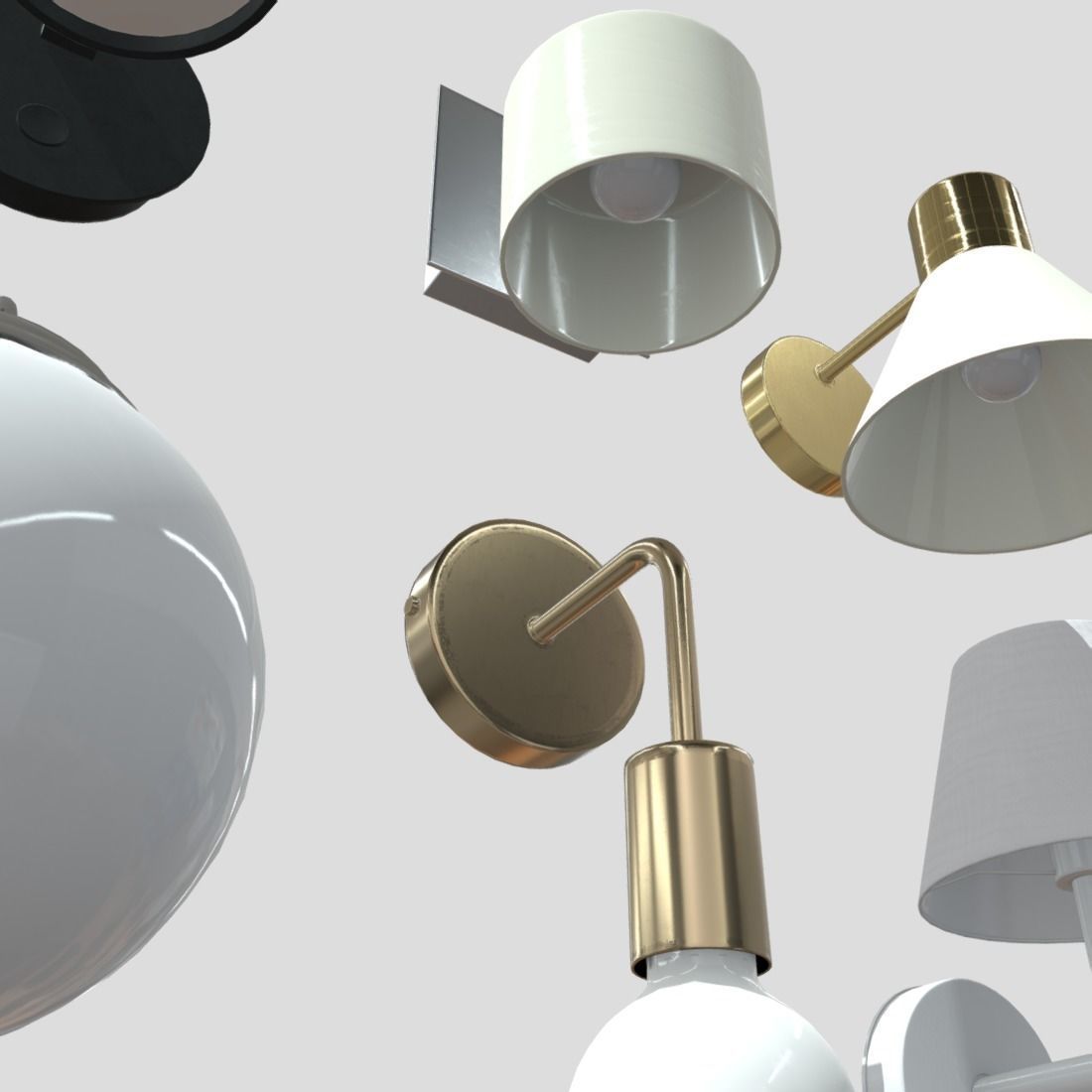 3D model Wall Lamp Pack VR / AR / low-poly | CGTrader