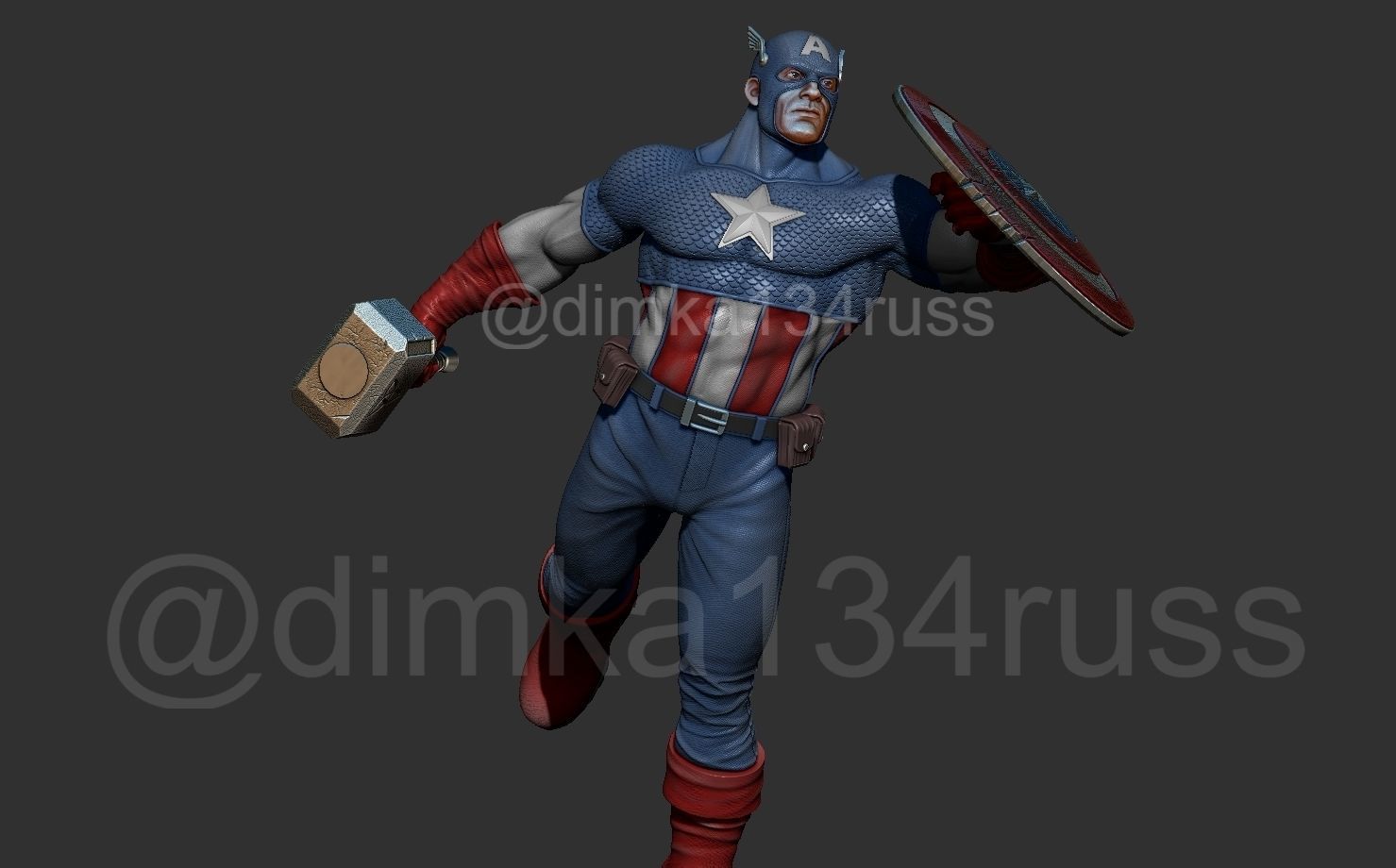 Captain America 3D model 3D printable | CGTrader
