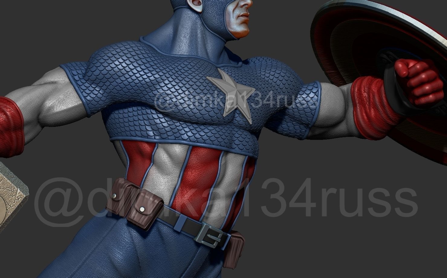 Captain America 3D model 3D printable | CGTrader