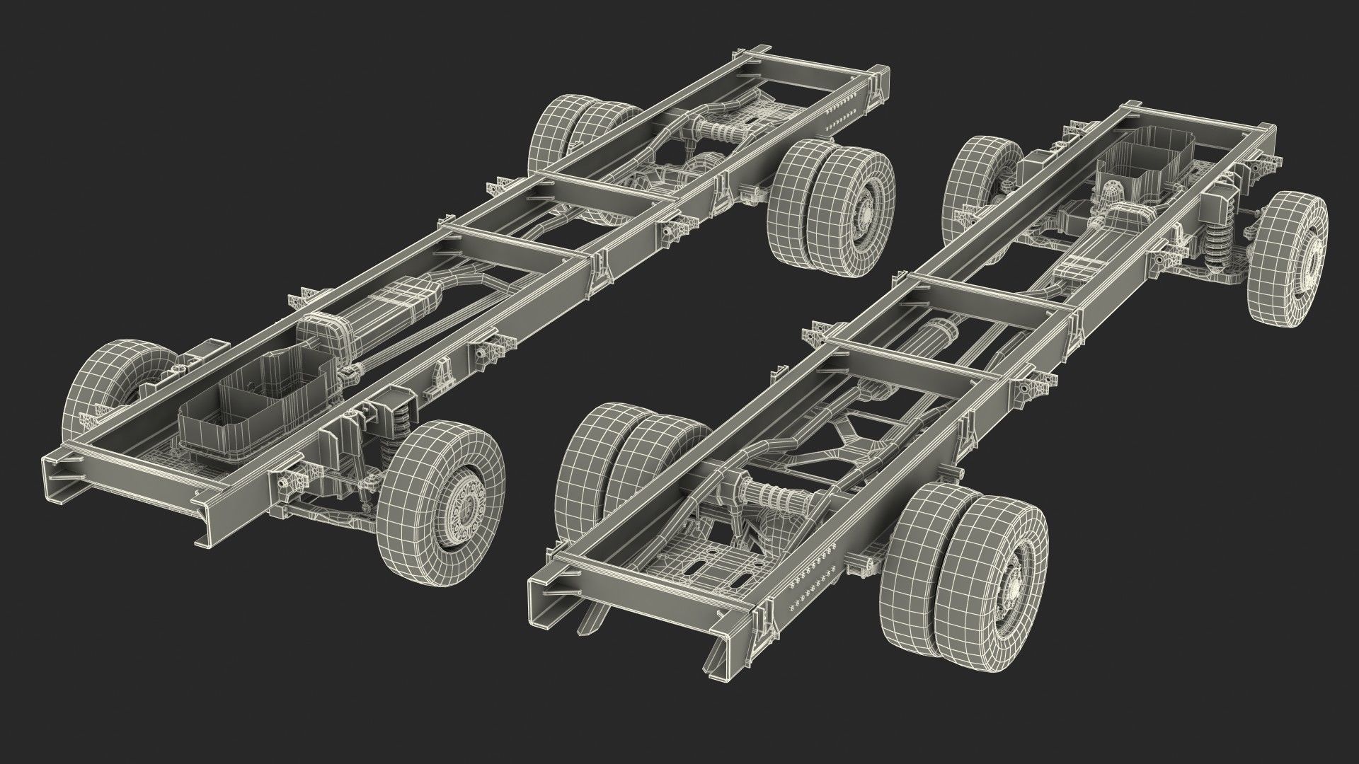 Truck Chassis 2x4 3D model | CGTrader