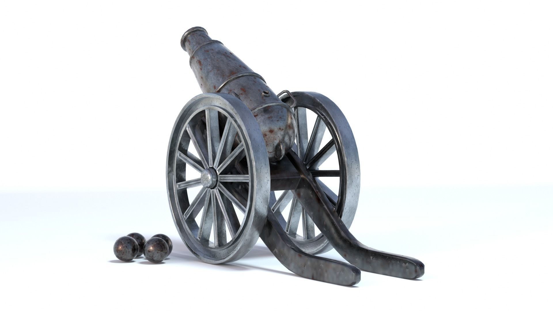 Old Rusty Cannon weaponry 3D model | CGTrader
