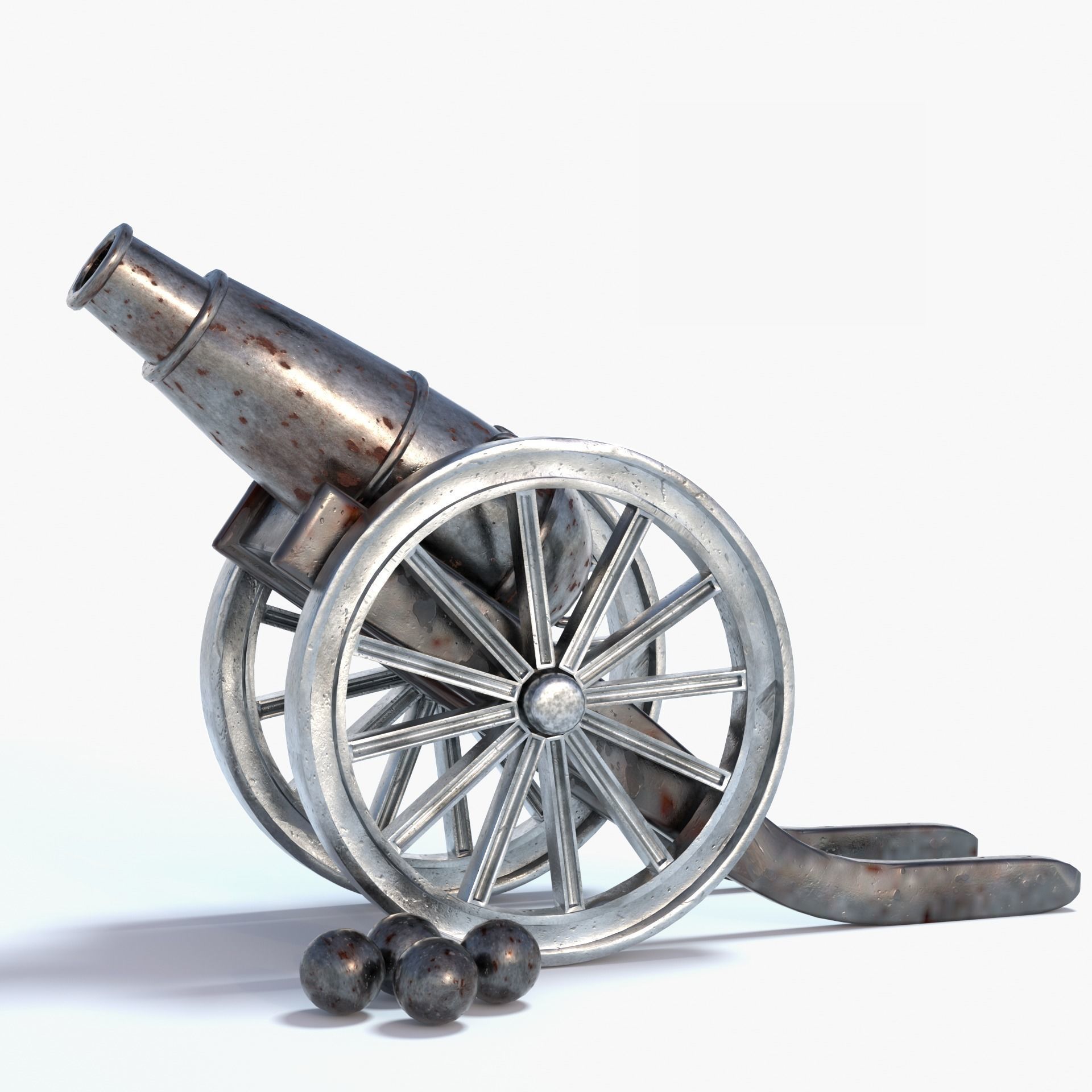 Old Rusty Cannon weaponry 3D model | CGTrader