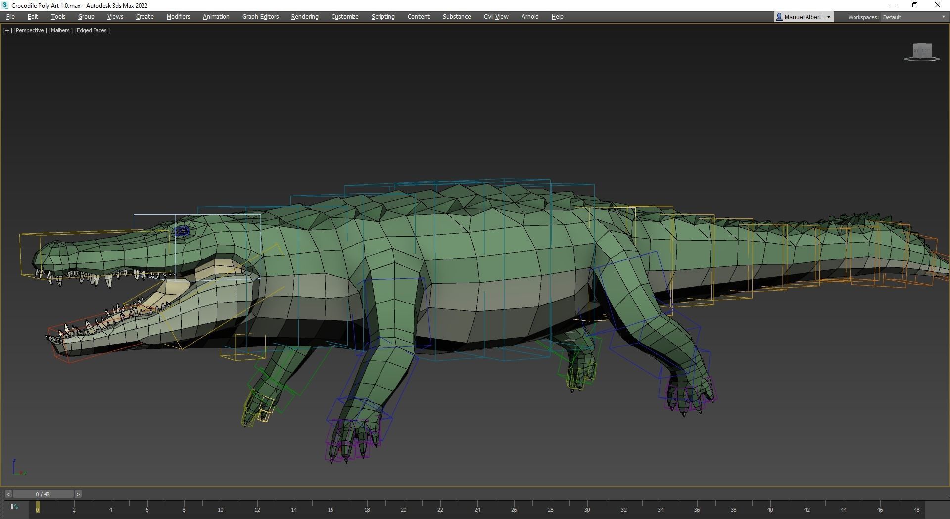 3D model Realistic Crocodile - Alligator VR / AR / low-poly rigged ...