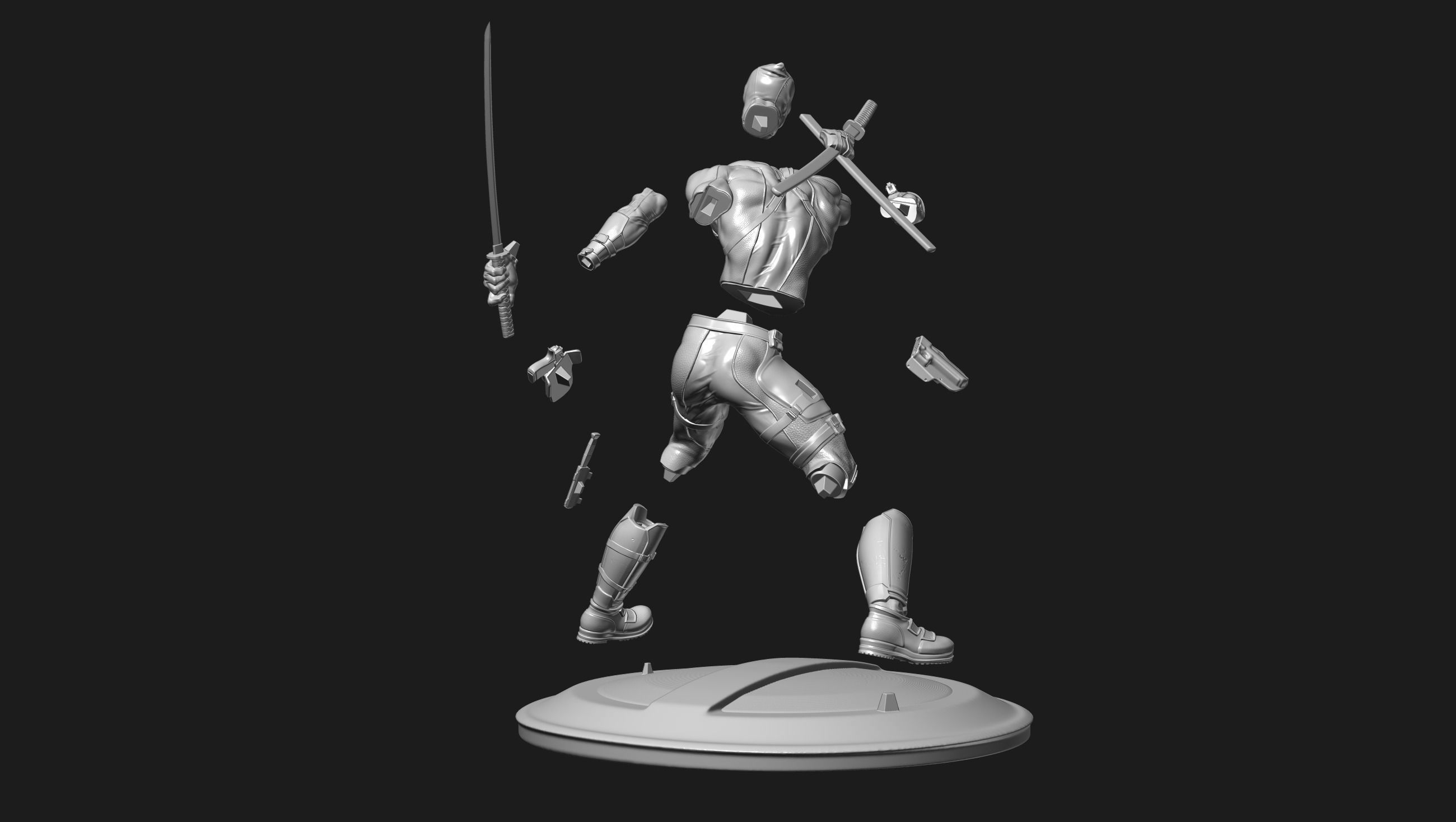 Deadpool 3D model 3D printable | CGTrader