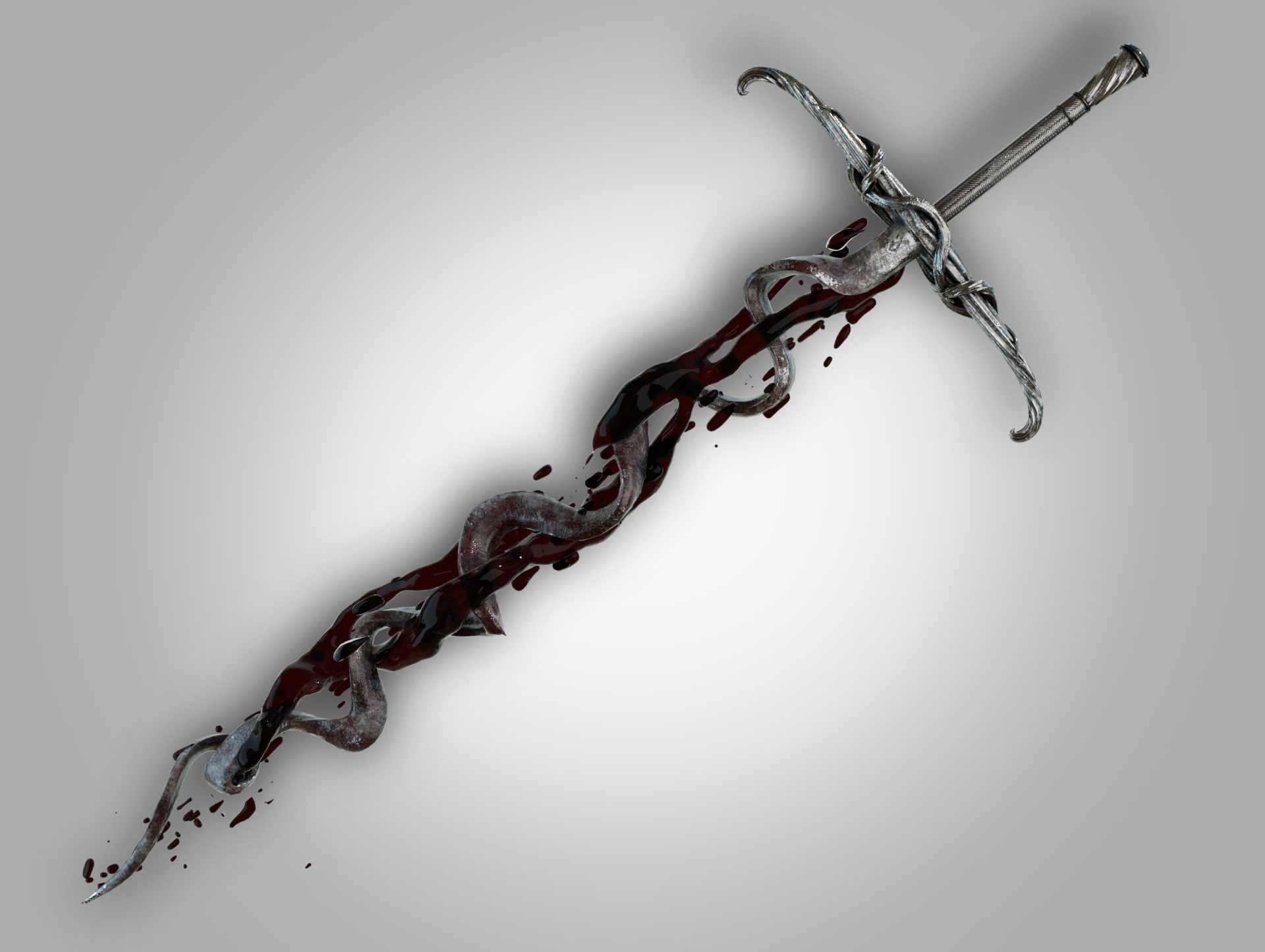 3D model Distorted Bloody Sword VR / AR / low-poly | CGTrader