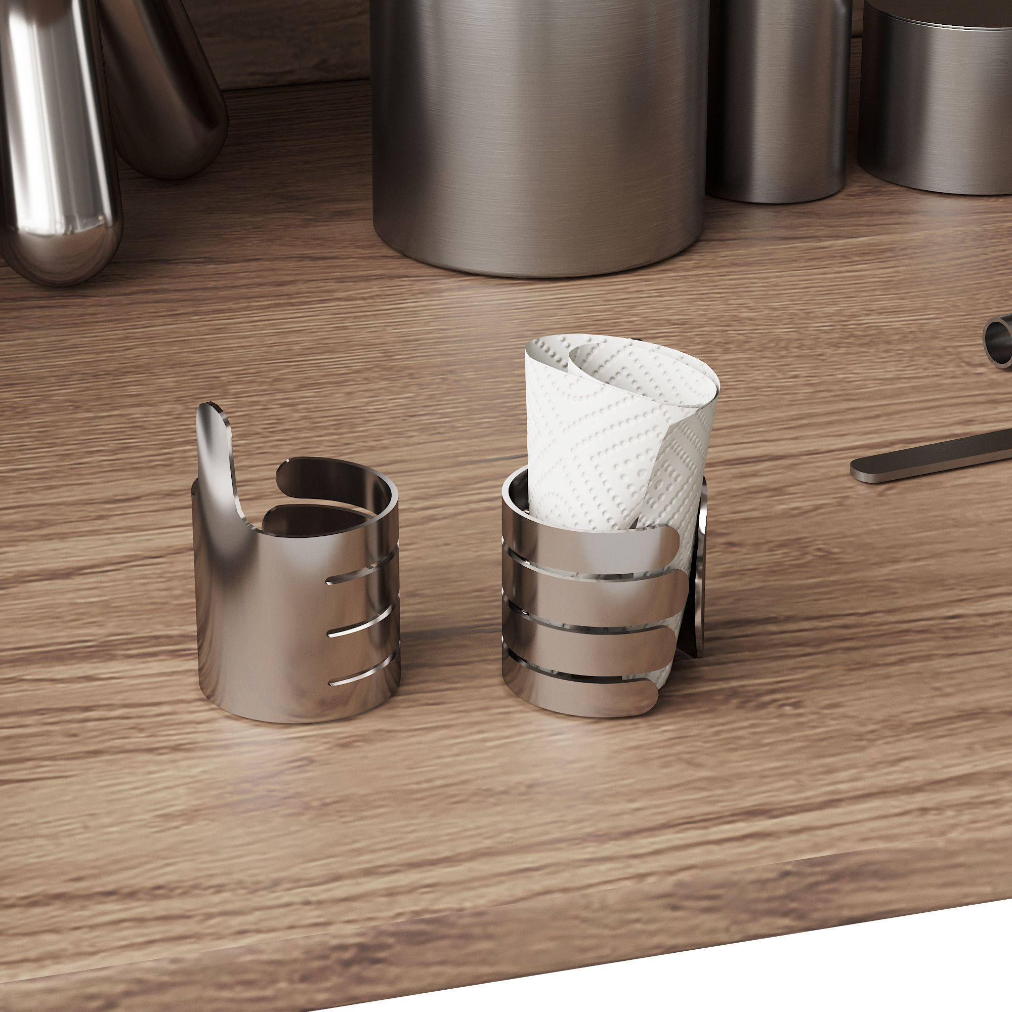 059 Kitchen decor set DISHES aluminium 01 3D model | CGTrader