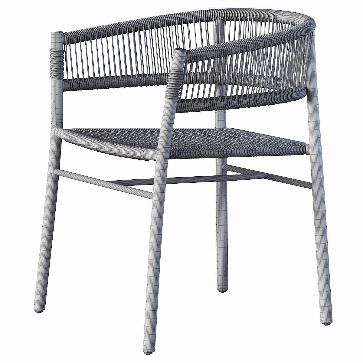Ethimo Kilt Dining Armchair Teak and Rope 3D model | CGTrader