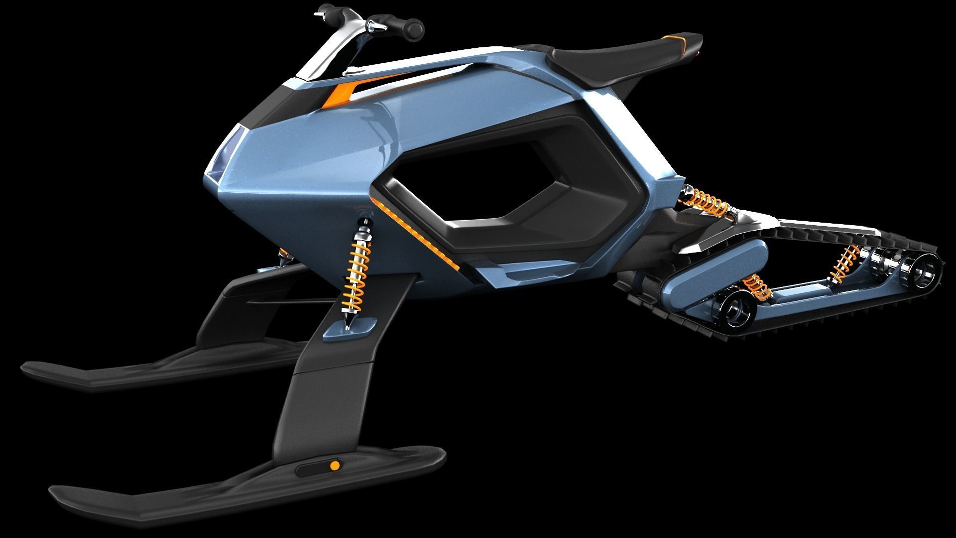 Snowmobile futuristic snow bike 3D model animated | CGTrader