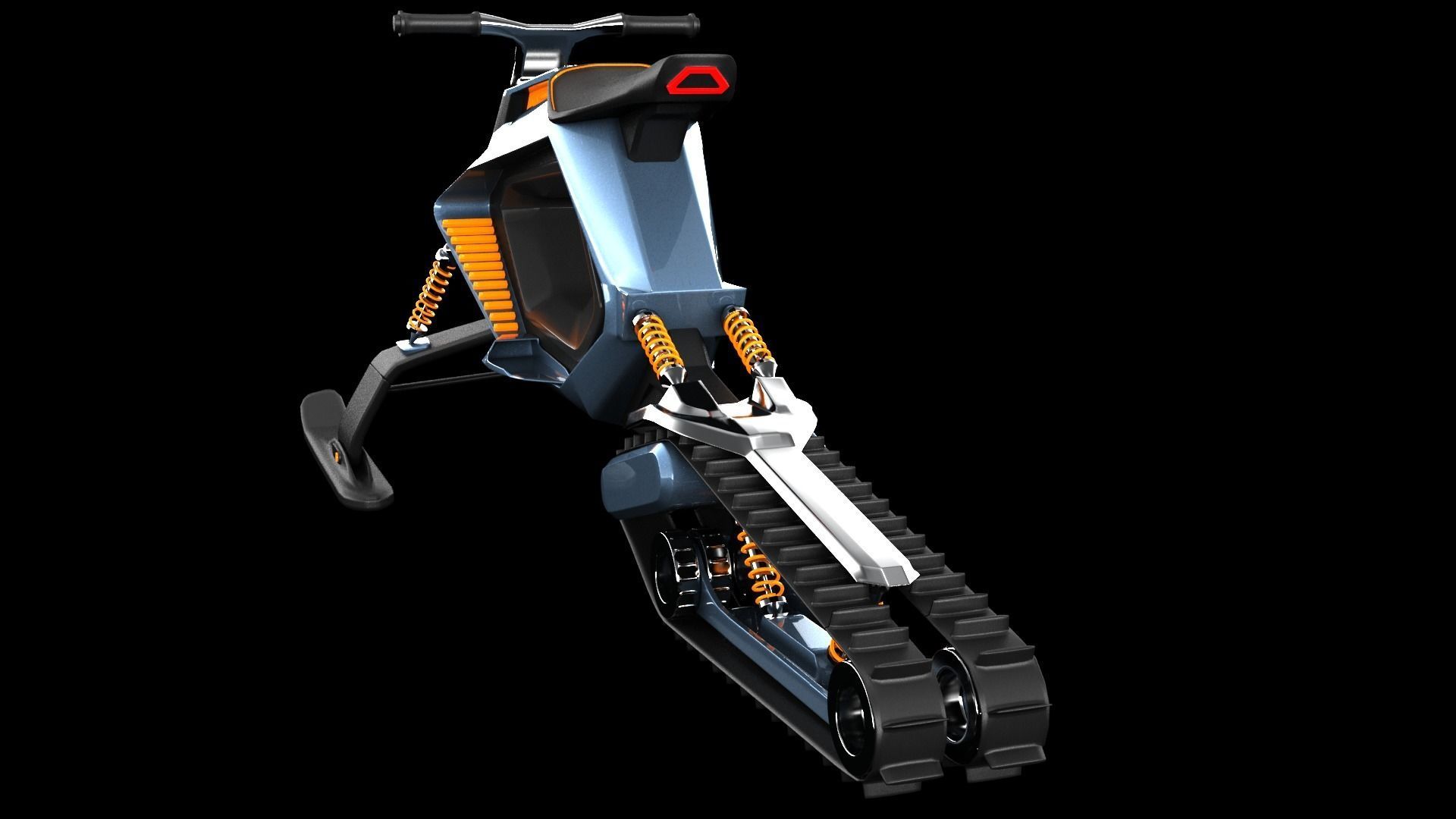 Snowmobile futuristic snow bike 3D model animated | CGTrader