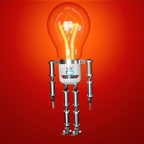 Light Bulb Robot Rigged 3D model rigged | CGTrader