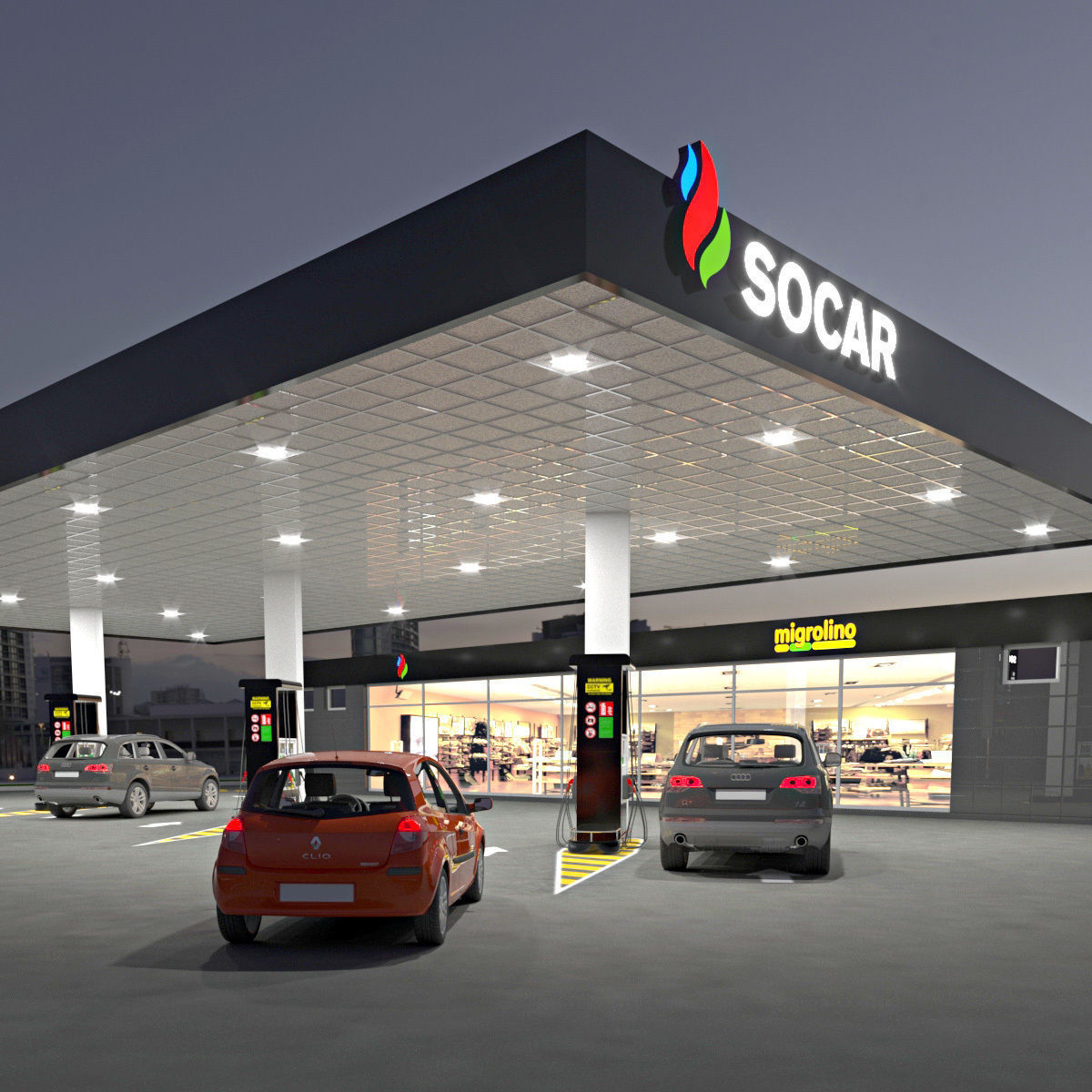 Socar station 3D model | CGTrader