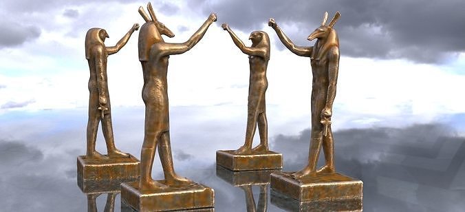 Horus and Set statues Egyptian Gods 3D model | CGTrader