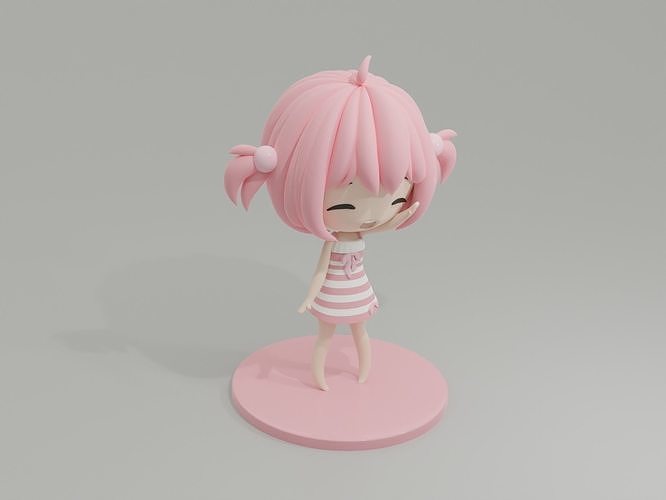 Pink girl 3D model 3D printable | CGTrader