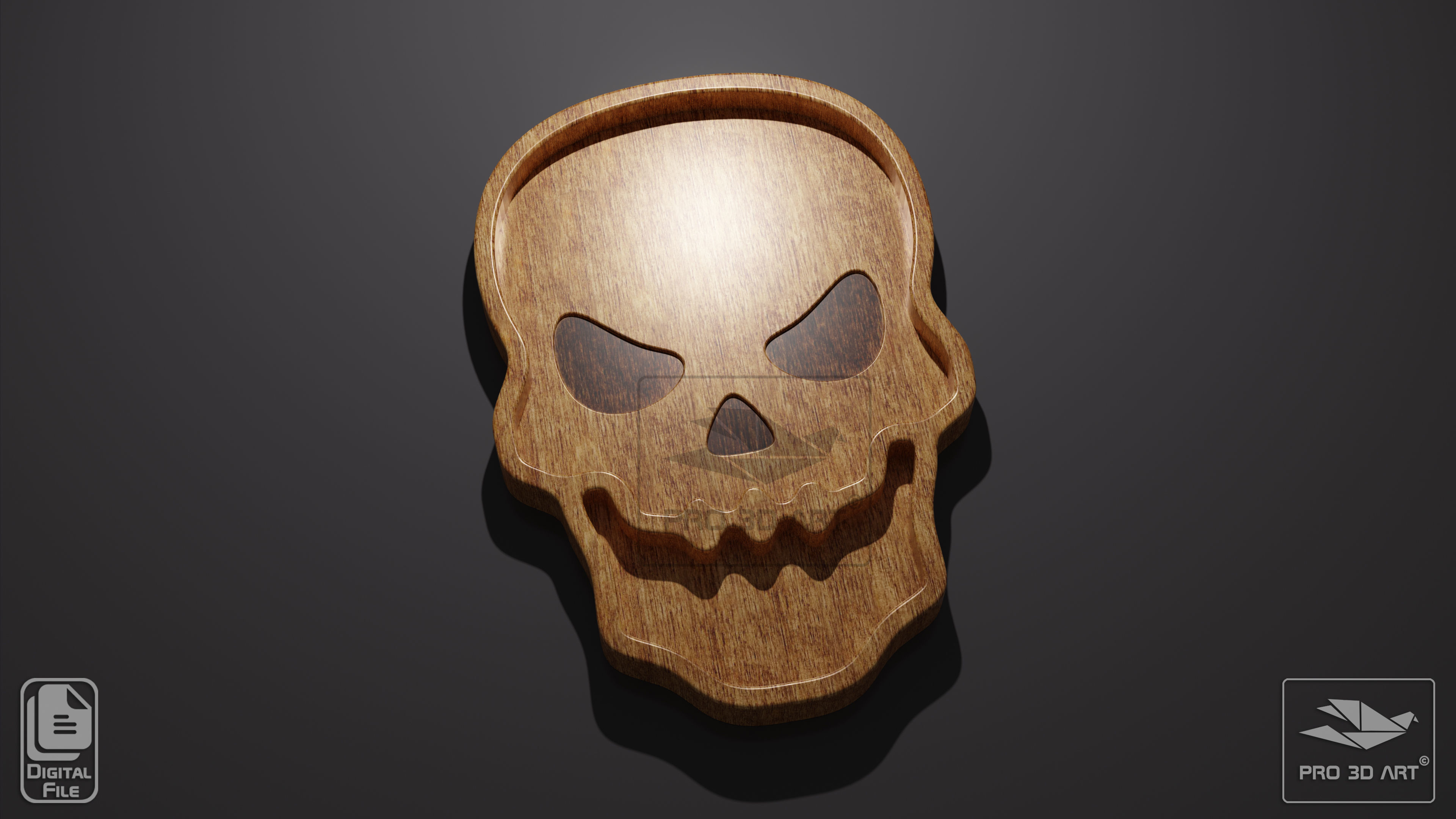 Skull Tray - CNC Files for Wood 3D model | CGTrader