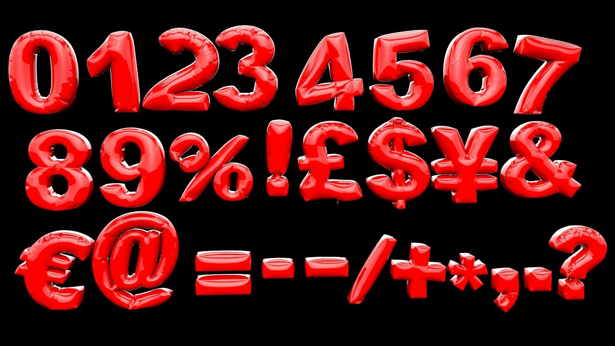 Animated Inflate Numbers Balloons 3D model animated | CGTrader