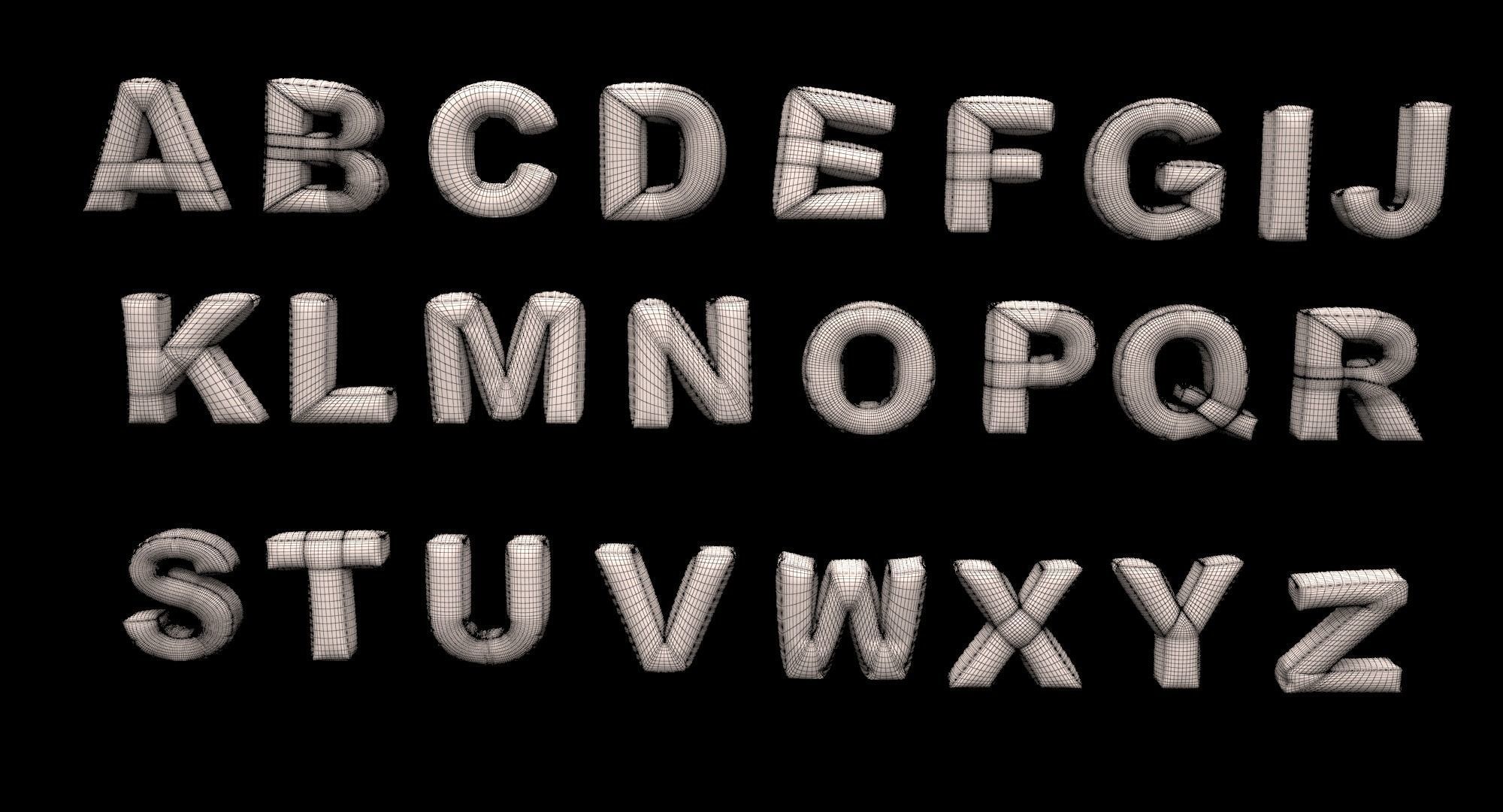 Animated Inflate Alphabet Balloons 3D model animated | CGTrader