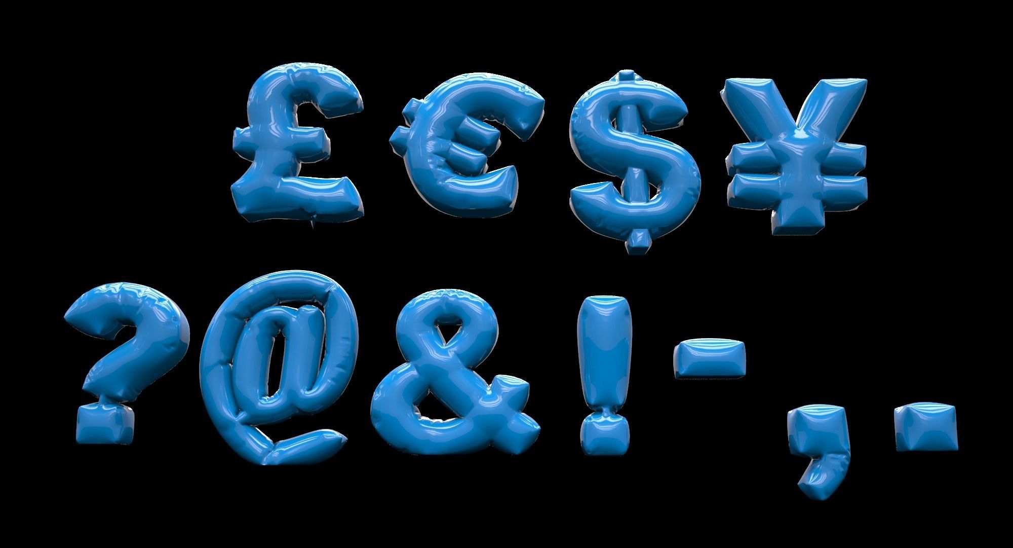 Animated Inflate Alphabet Balloons 3D model animated | CGTrader