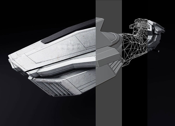 3D model Streamer Lowpoly 3D Model futuristic vehicle VR / AR / low ...