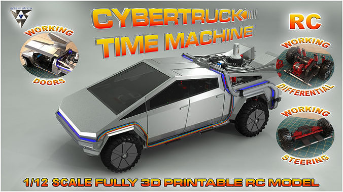 Cybertruck Time Machine 3D model 3D printable | CGTrader