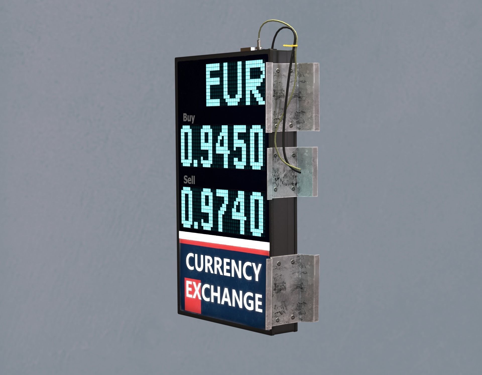 3D model Editable Exchange Rate Board VR / AR / low-poly | CGTrader