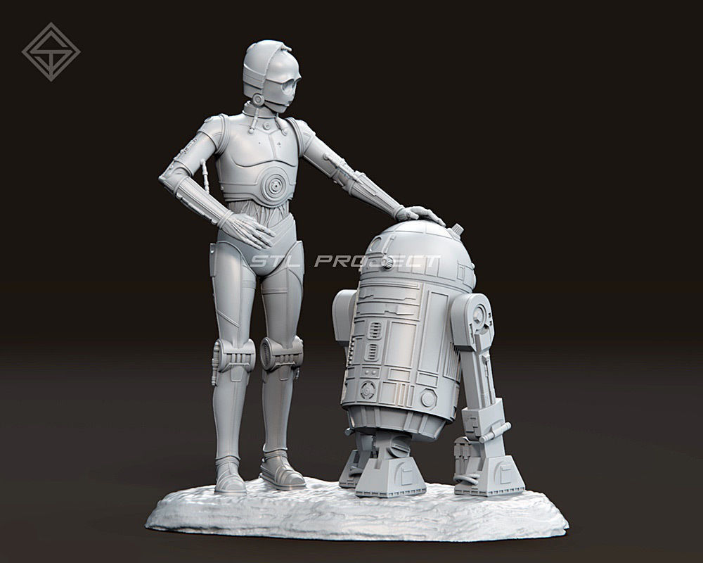 Protocol droid and Astromech droid 3D model 3D printable | CGTrader