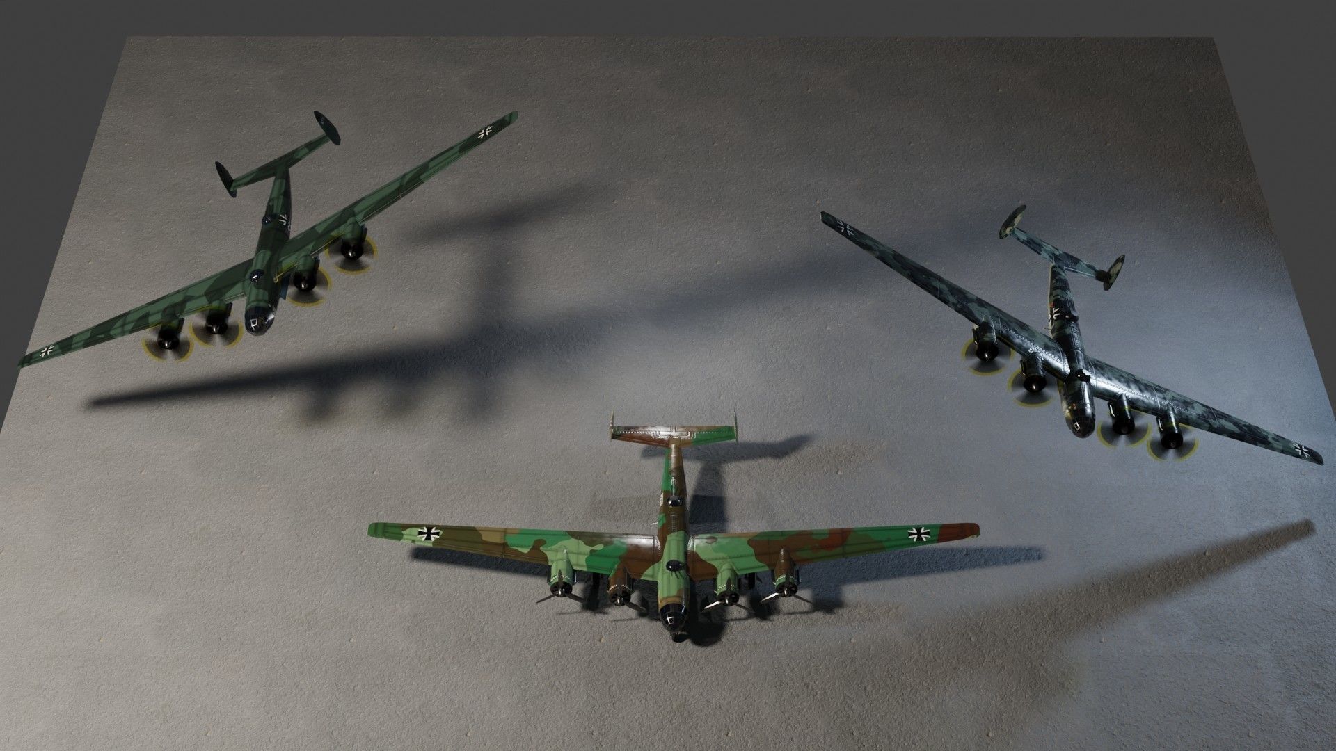 3D model Messerschmitt ME-264 Amerika Bomber WW2 bomber VR / AR / low ...