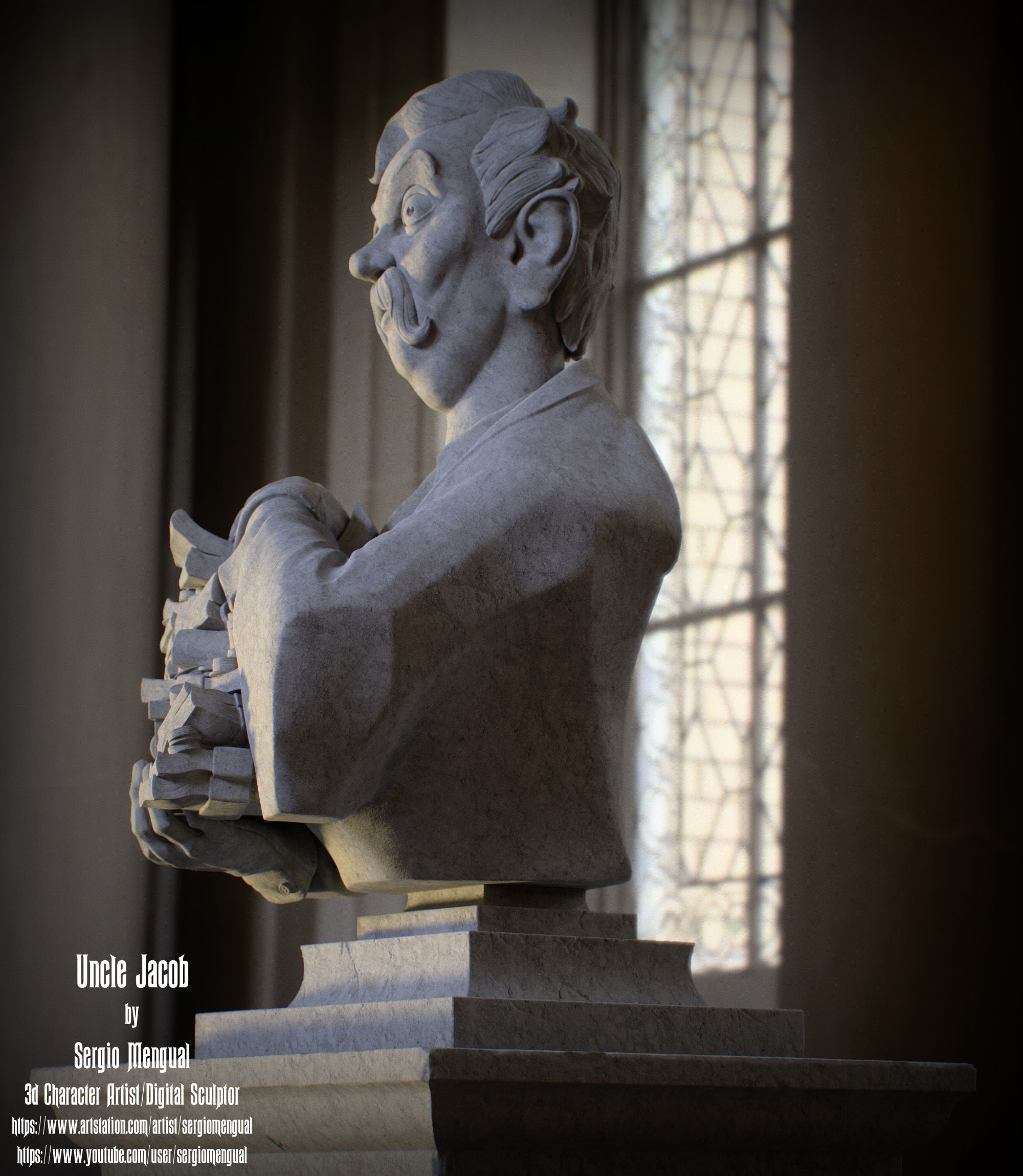 Haunted Mansion Uncle Jacob 3D Printable Bust DELUXE VERSION 3D model ...