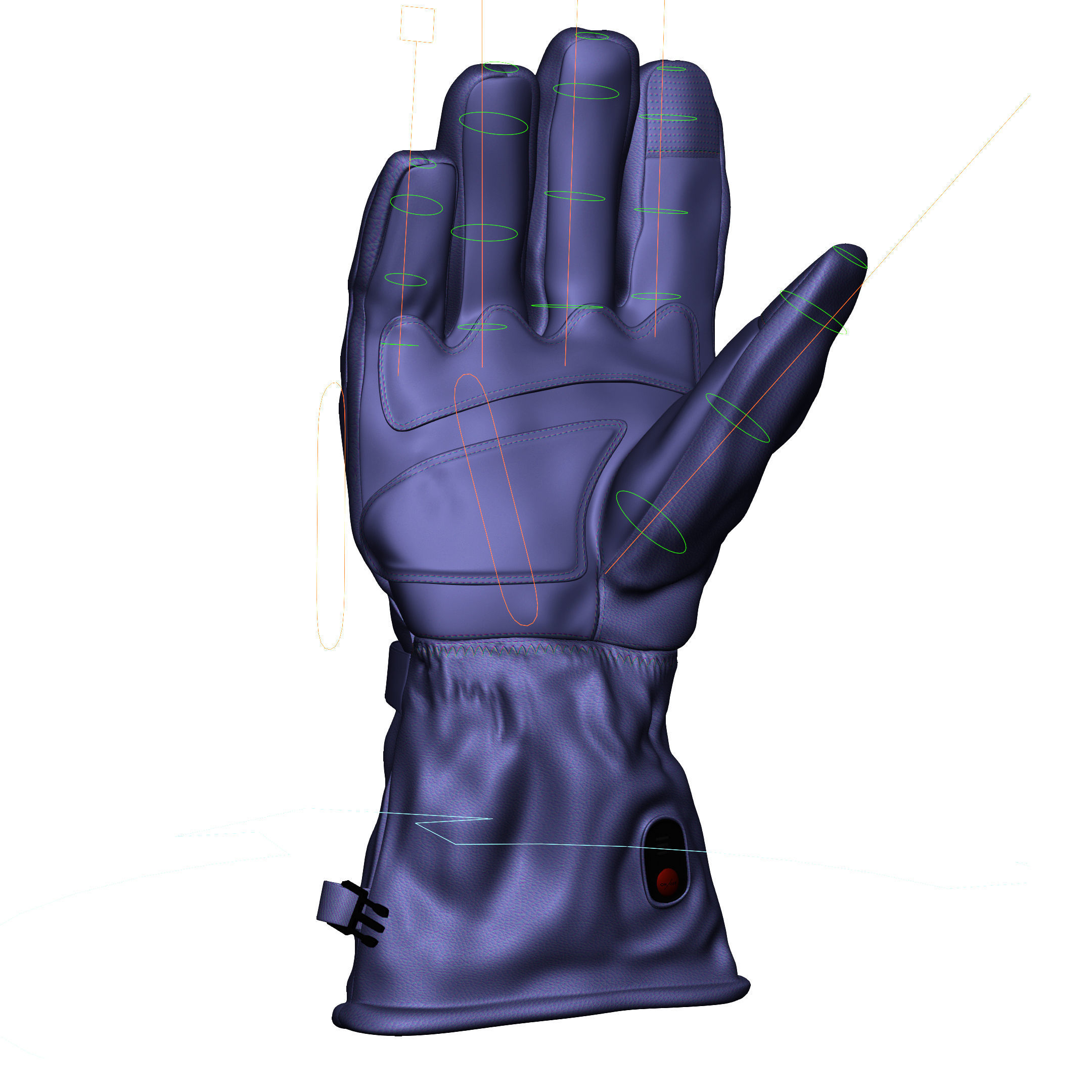 3D model realistic glove pair of gloves with stitching VR / AR / low ...