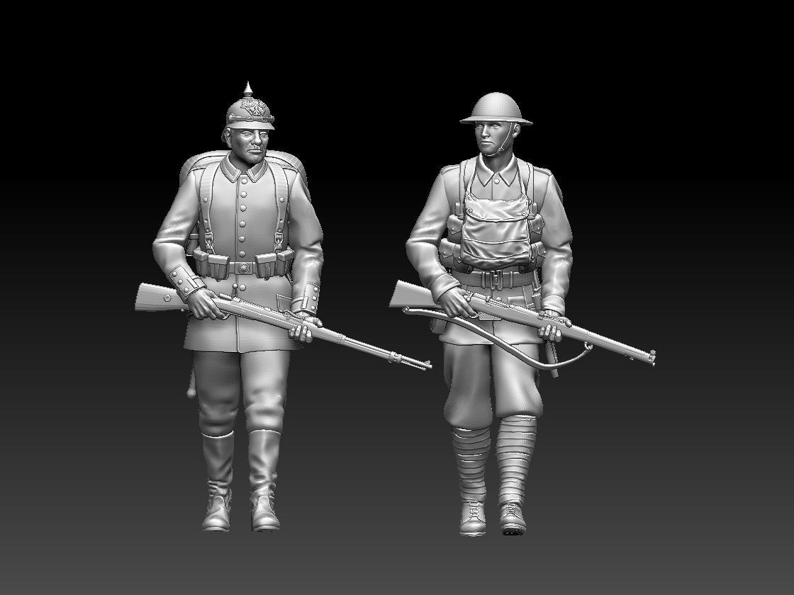 soldiers ww1 3D model 3D printable | CGTrader