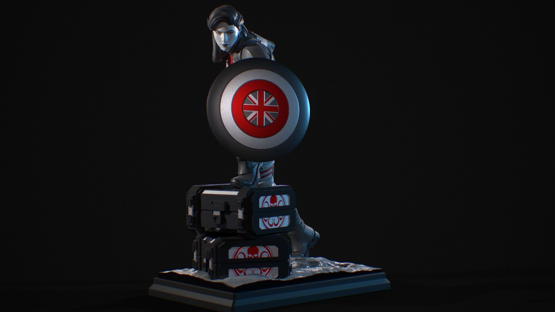 Captain Carter statue 3D model 3D printable | CGTrader