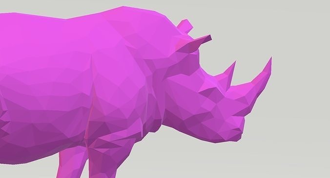 Rhino - low poly 3D model | CGTrader
