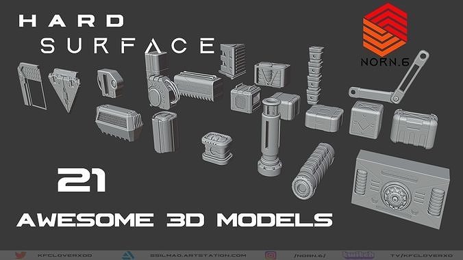 21 HARD SURFACE MODELS 3D model | CGTrader