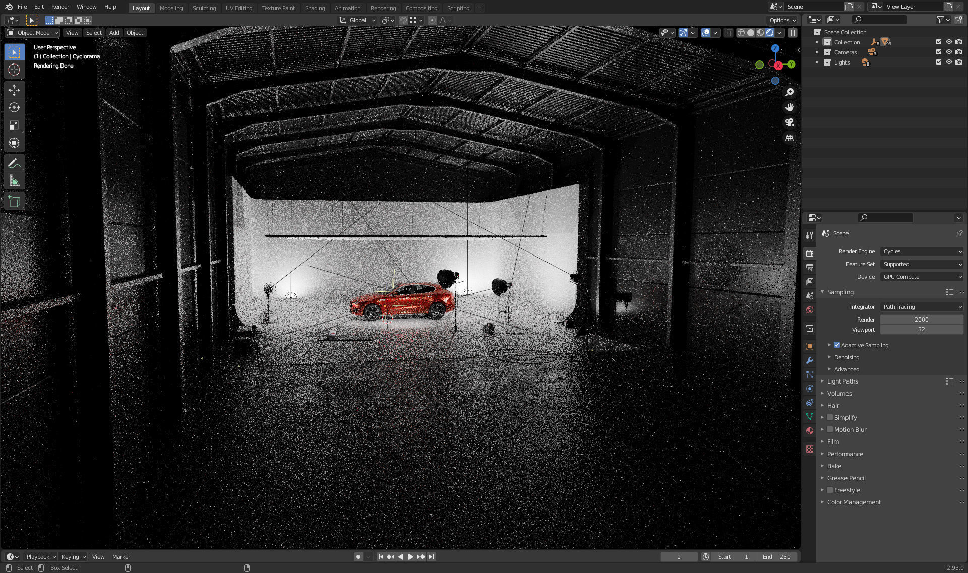 Automotive photo studio for Blender Cycles SWR2 3D model | CGTrader
